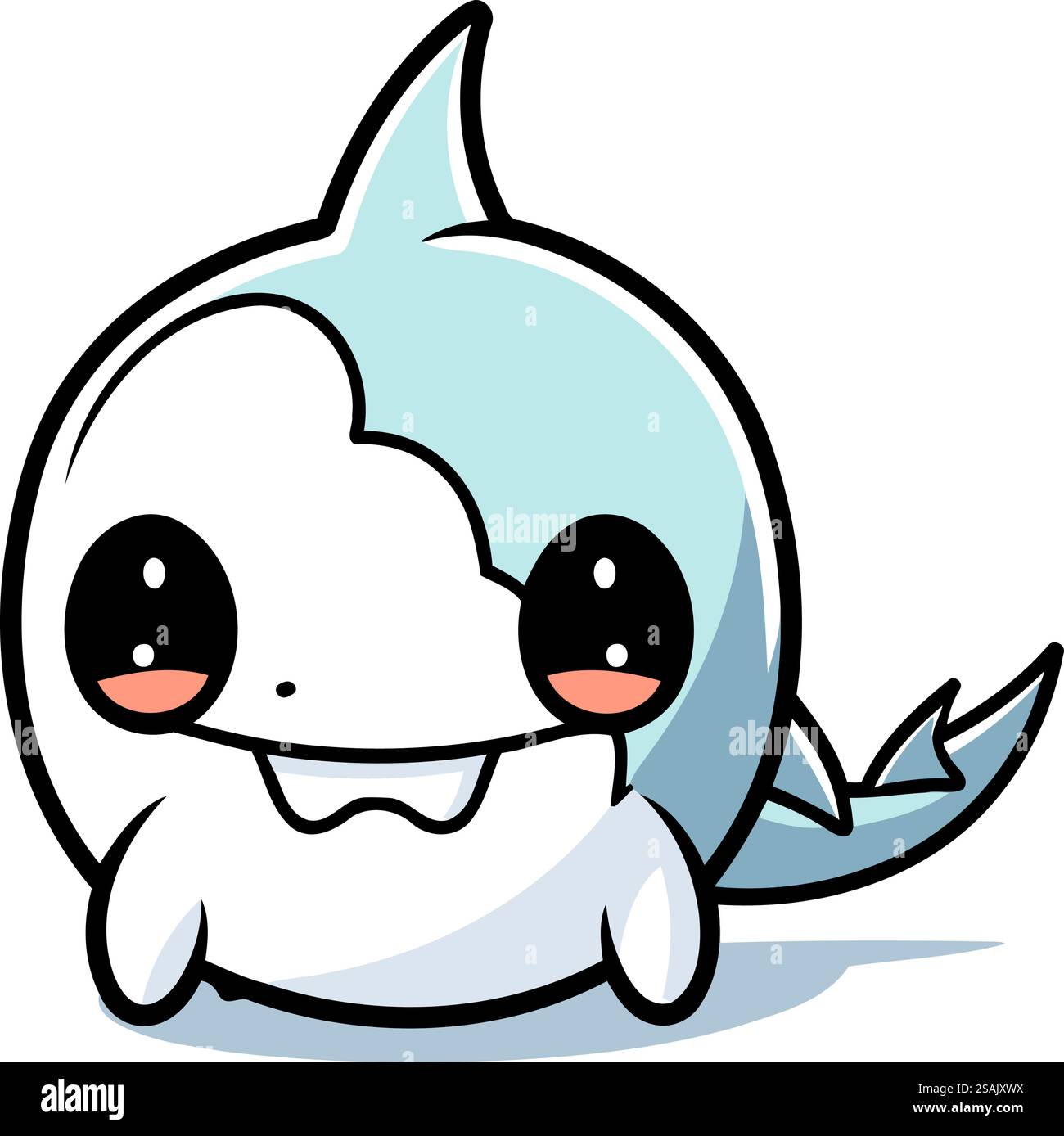 Cute shark character cartoon vector illustration. Cute whale mascot ...