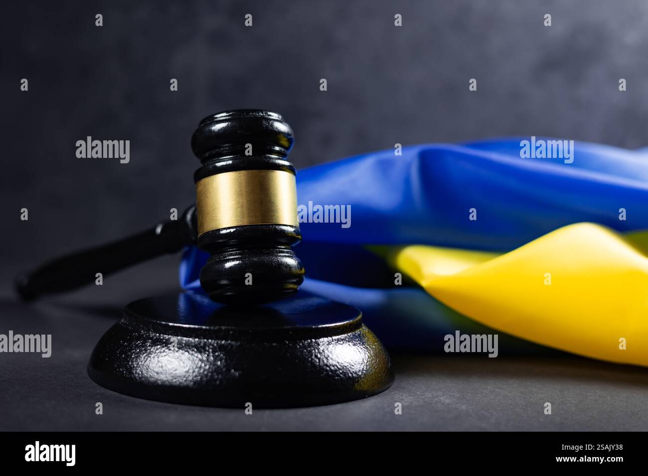 Judge's gavel and flag of Ukraine. Ukrainian justice Stock Photo - Alamy