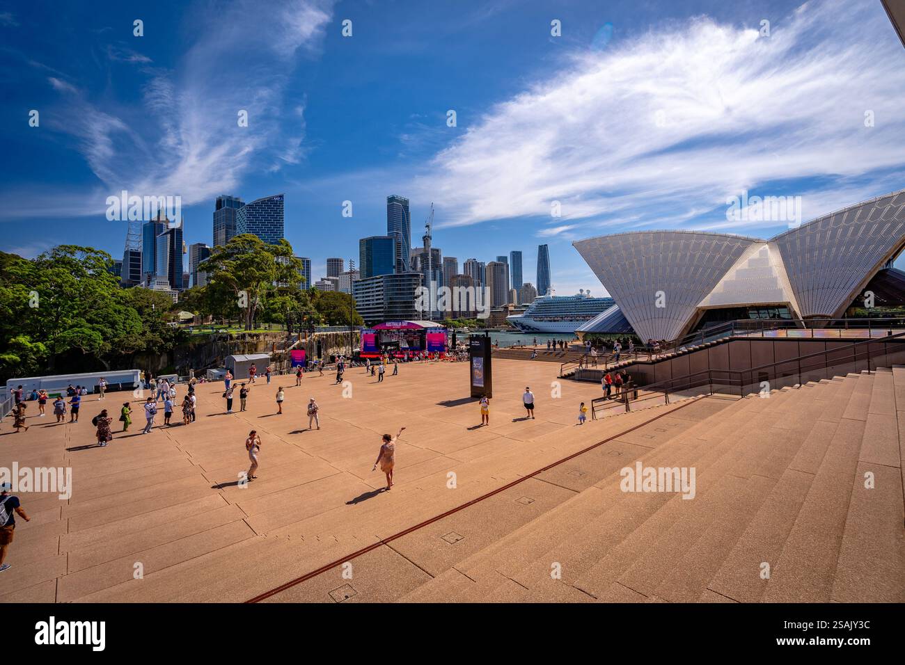Sydney, NSW, Australia - Australia Day concert stage next to the Opera ...