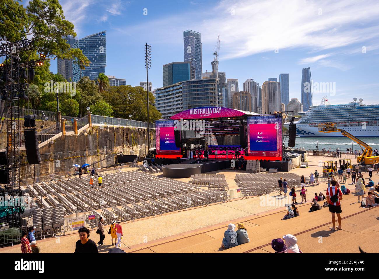 Sydney, NSW, Australia - Australia Day concert stage next to the Opera ...