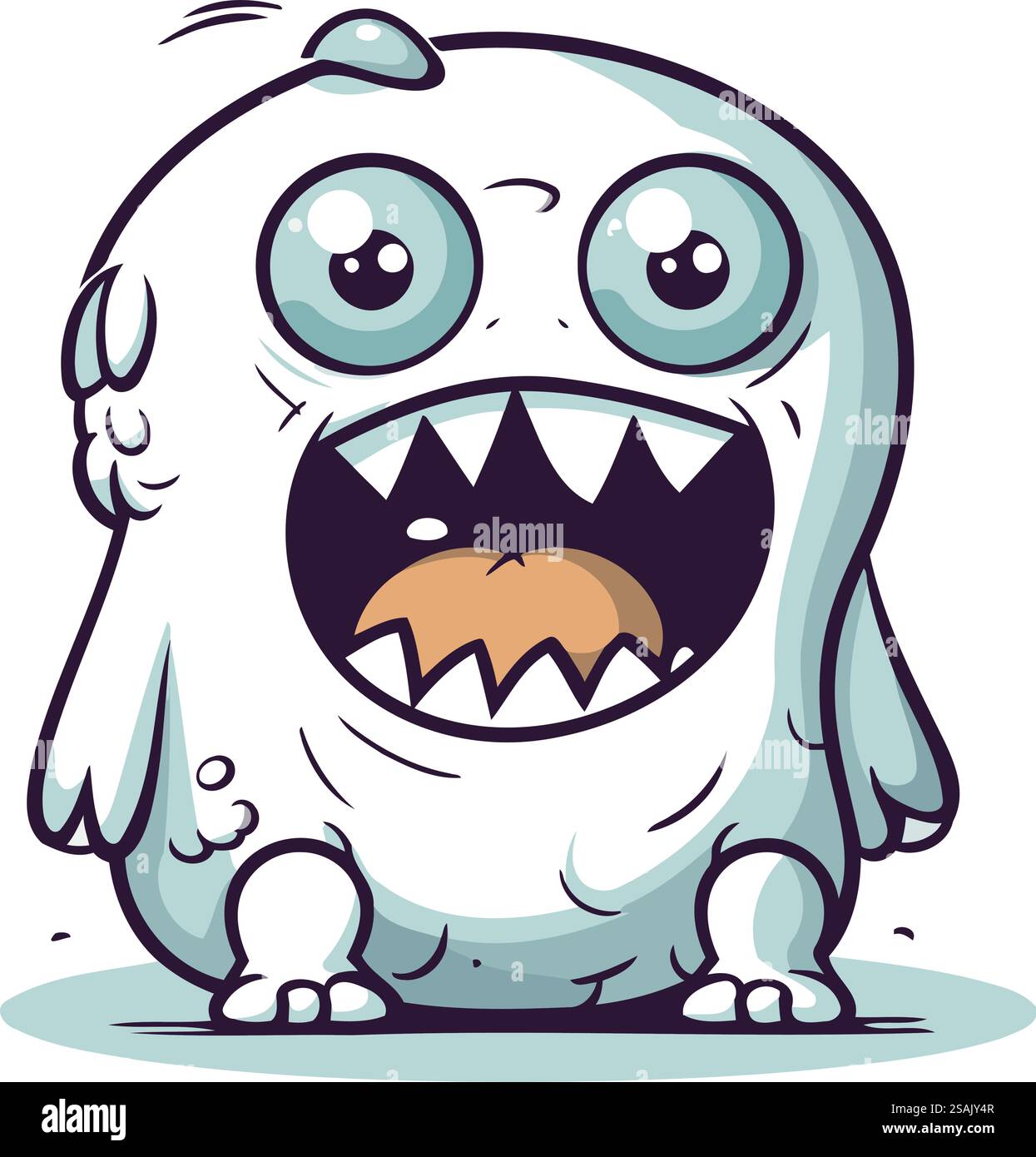 Funny cartoon ghost. Vector illustration isolated on a white background ...