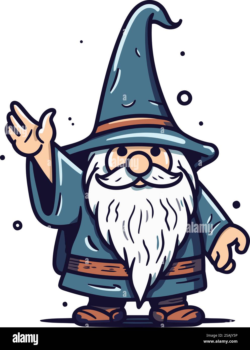 Cartoon wizard. Vector illustration of wizard isolated on white ...