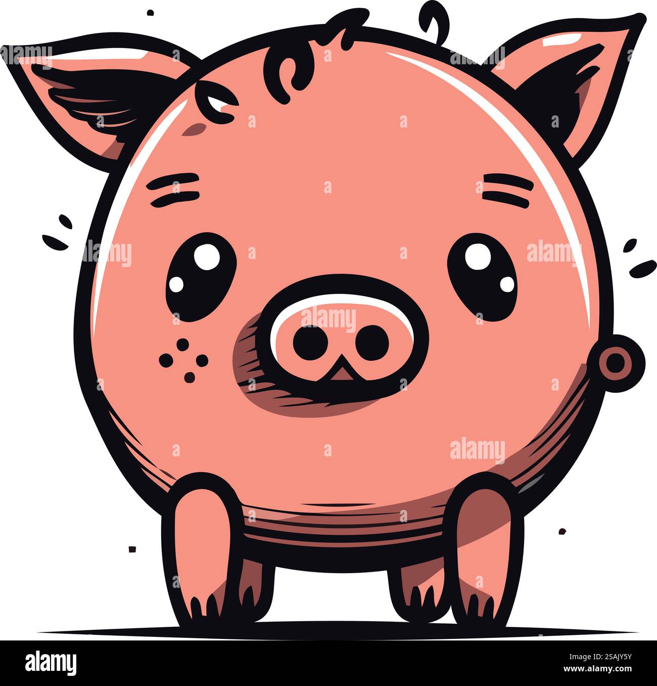 Cute pig cartoon vector illustration. Cute piggy icon Stock Vector ...