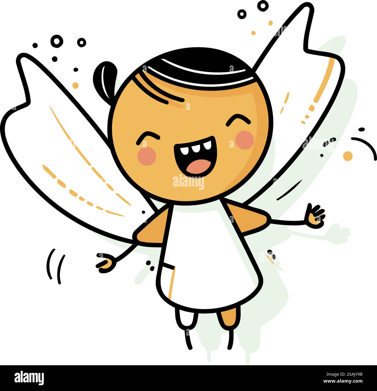 Cute Angel Flying Vector Illustration. Cartoon Style Character Design ...