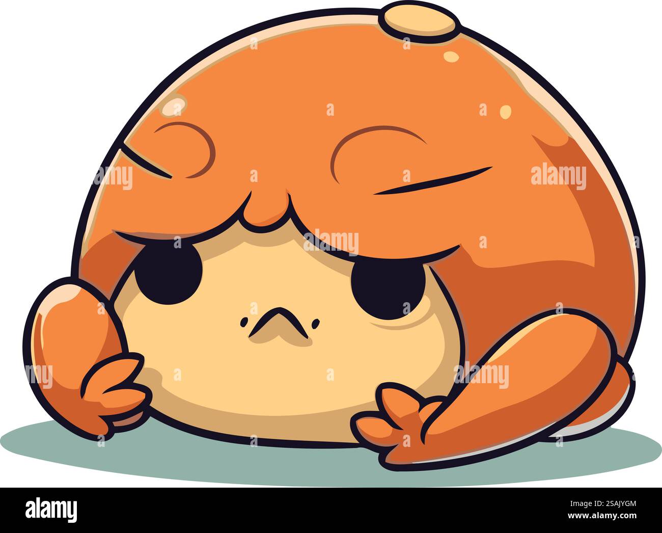 Crying frog character cartoon vector illustration. Emoji frog mascot ...