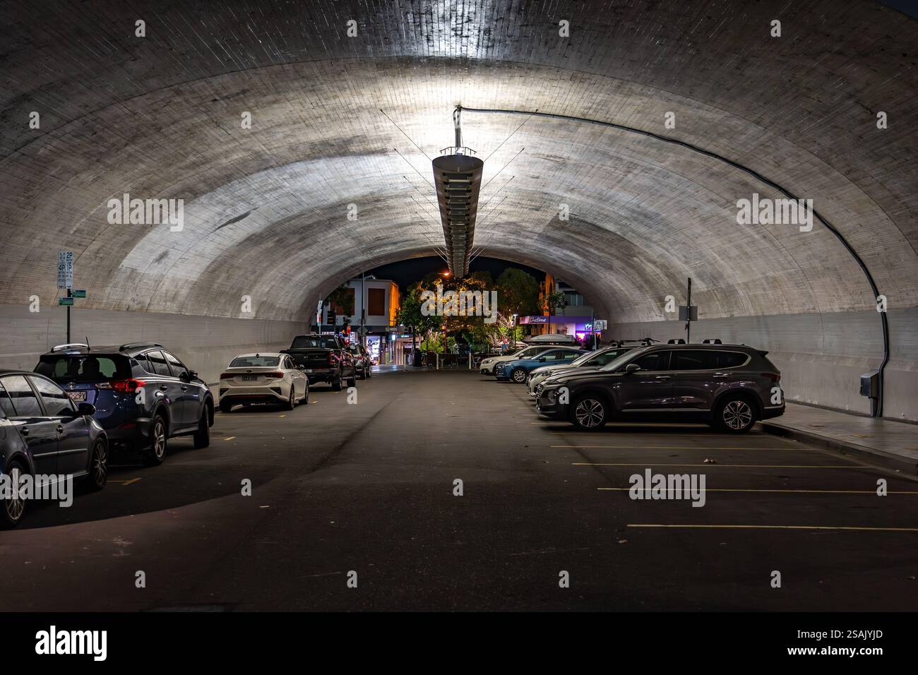 Sydney, NSW, Australia - Car park under the bridge near Milsons Point ...