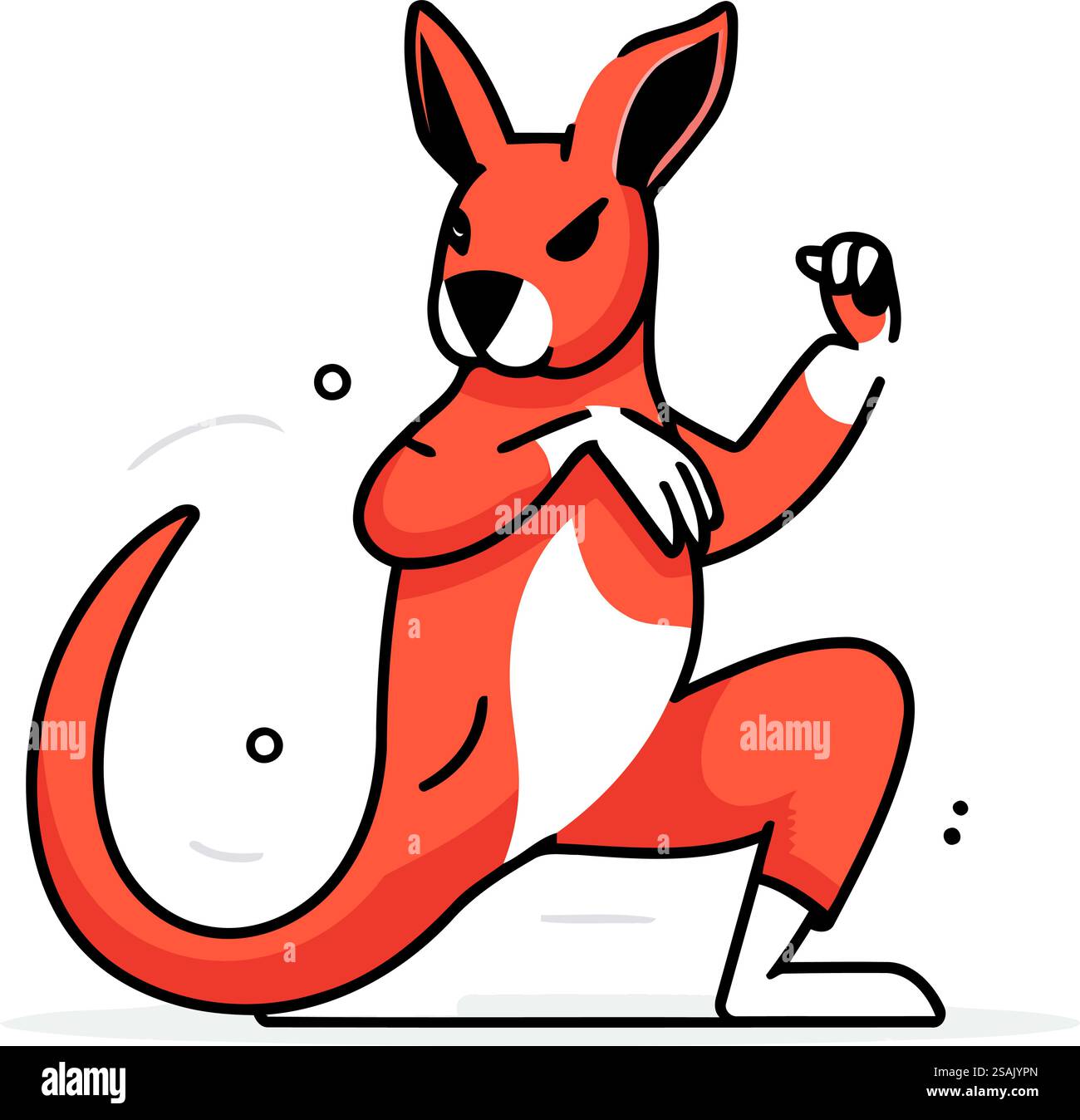 Kangaroo running. Cartoon kangaroo. Vector illustration Stock Vector ...