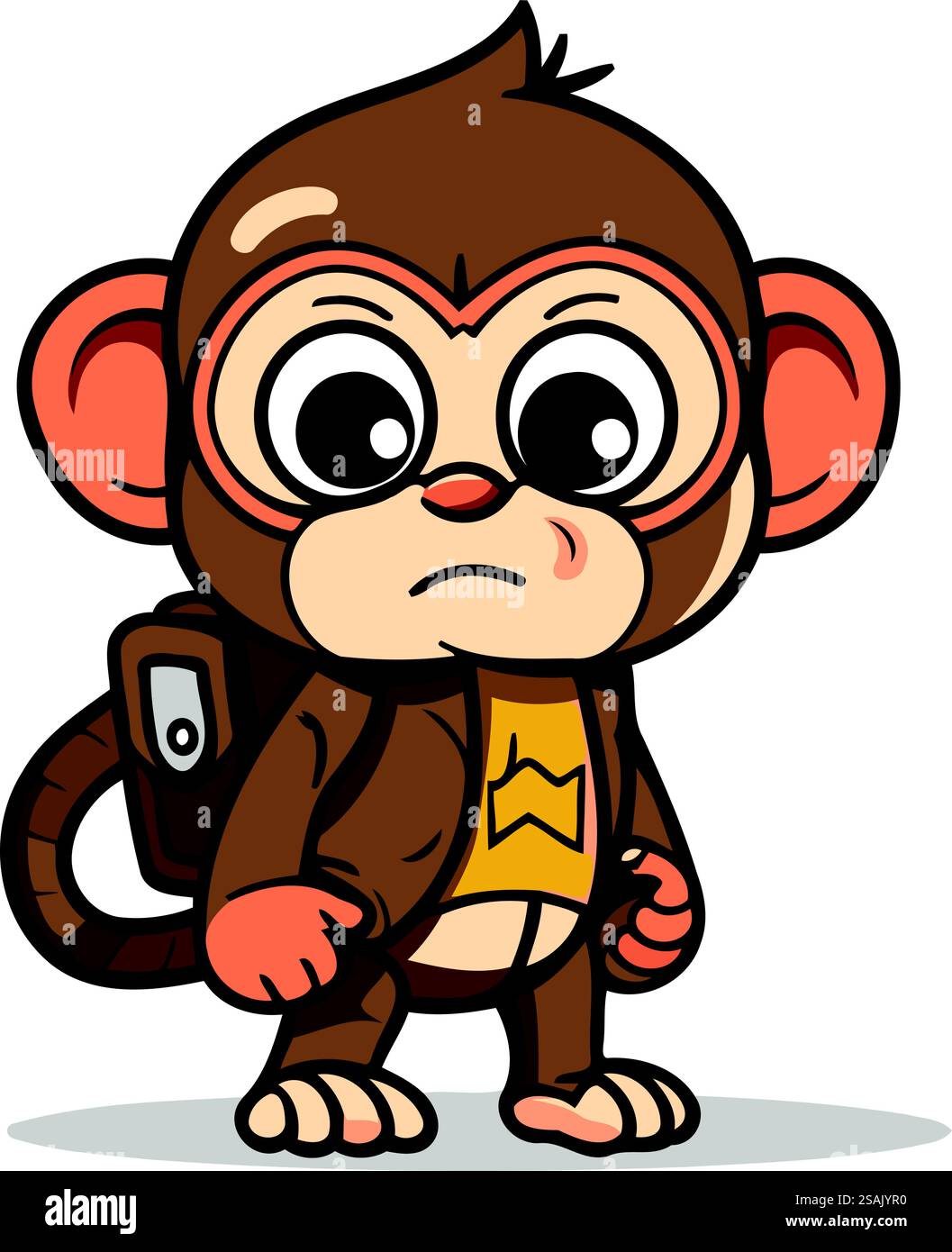 Monkey Cartoon Character Vector Illustration. Cute Little Monkey ...
