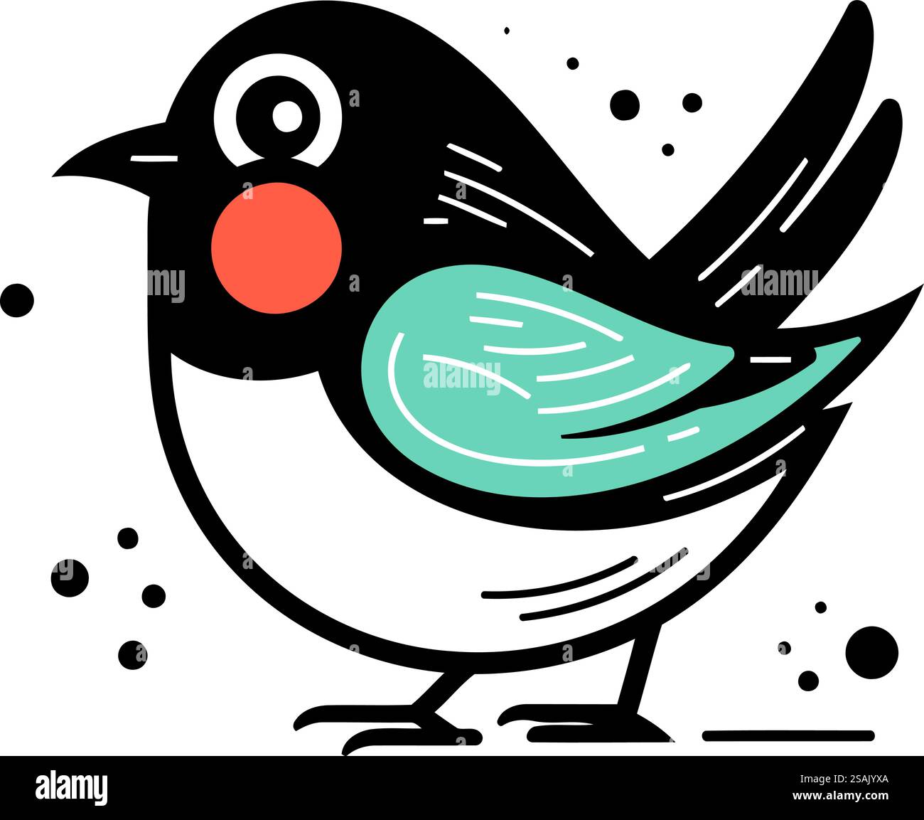 Vector illustration of a cute little bird in doodle style Stock Vector ...