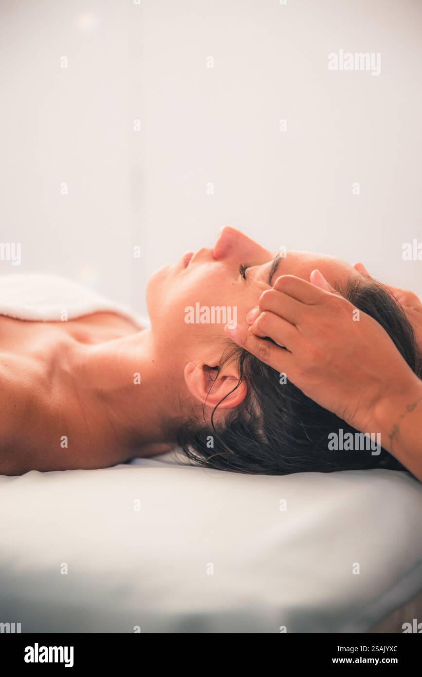 Close-up shots of a traditional body massage, focusing on different ...