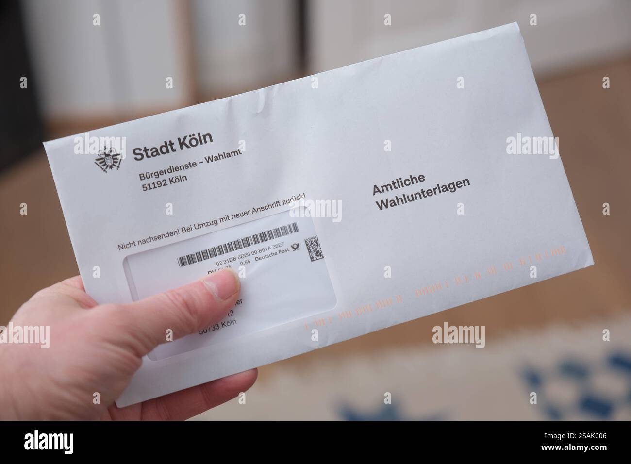 Benachrichtigung der Stadt Köln mit den Wahlunterlagen zur Bundestagswahl am 23.02.2025 ...