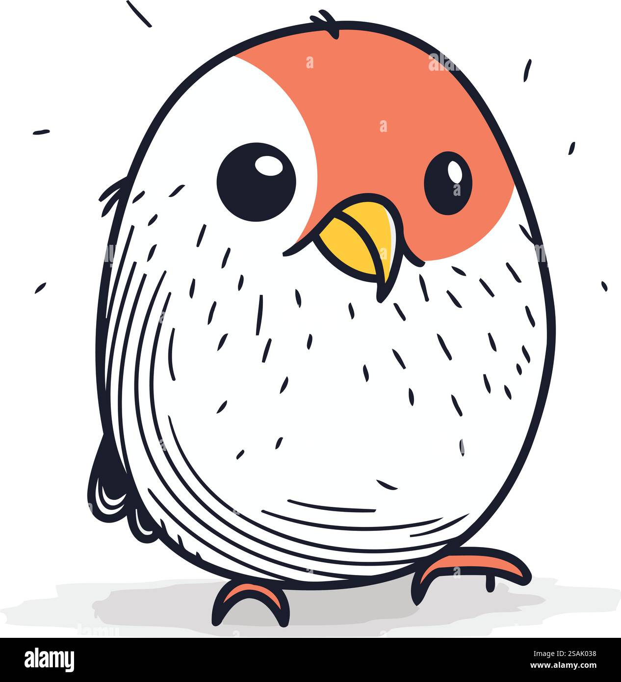 Cute cartoon christmas robin. Hand drawn vector illustration Stock ...