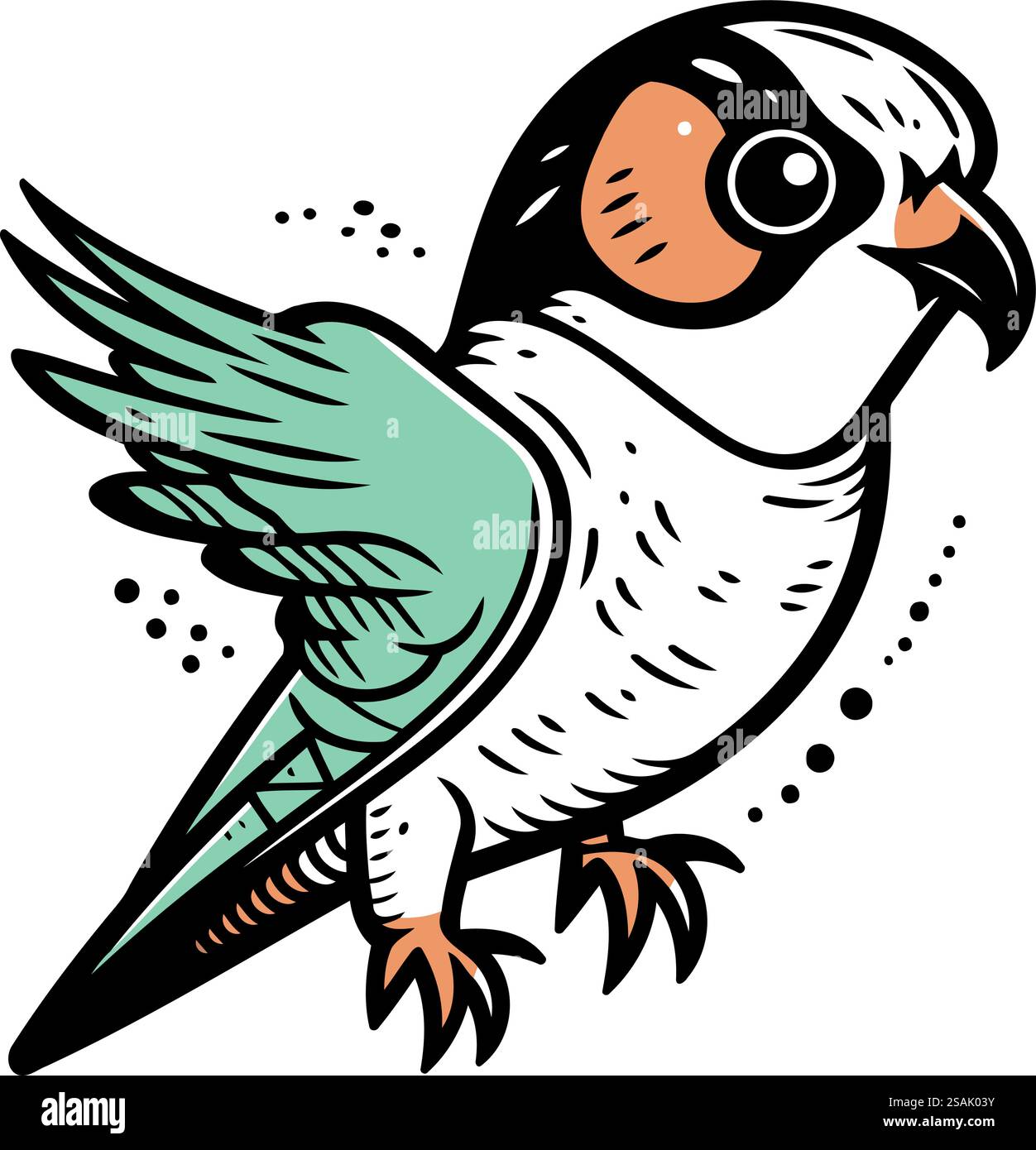 Cute cartoon swallow bird. Vector illustration isolated on white ...