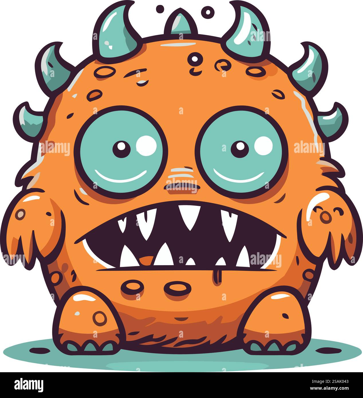 Angry cartoon monster. Vector illustration isolated on a white ...