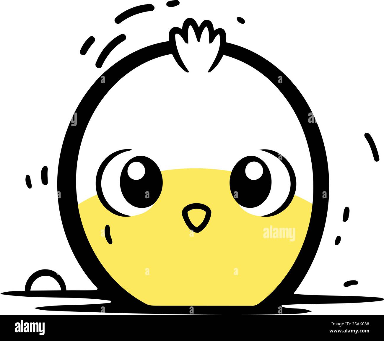 Cute little chicken cartoon kawaii character. Vector illustration Stock ...