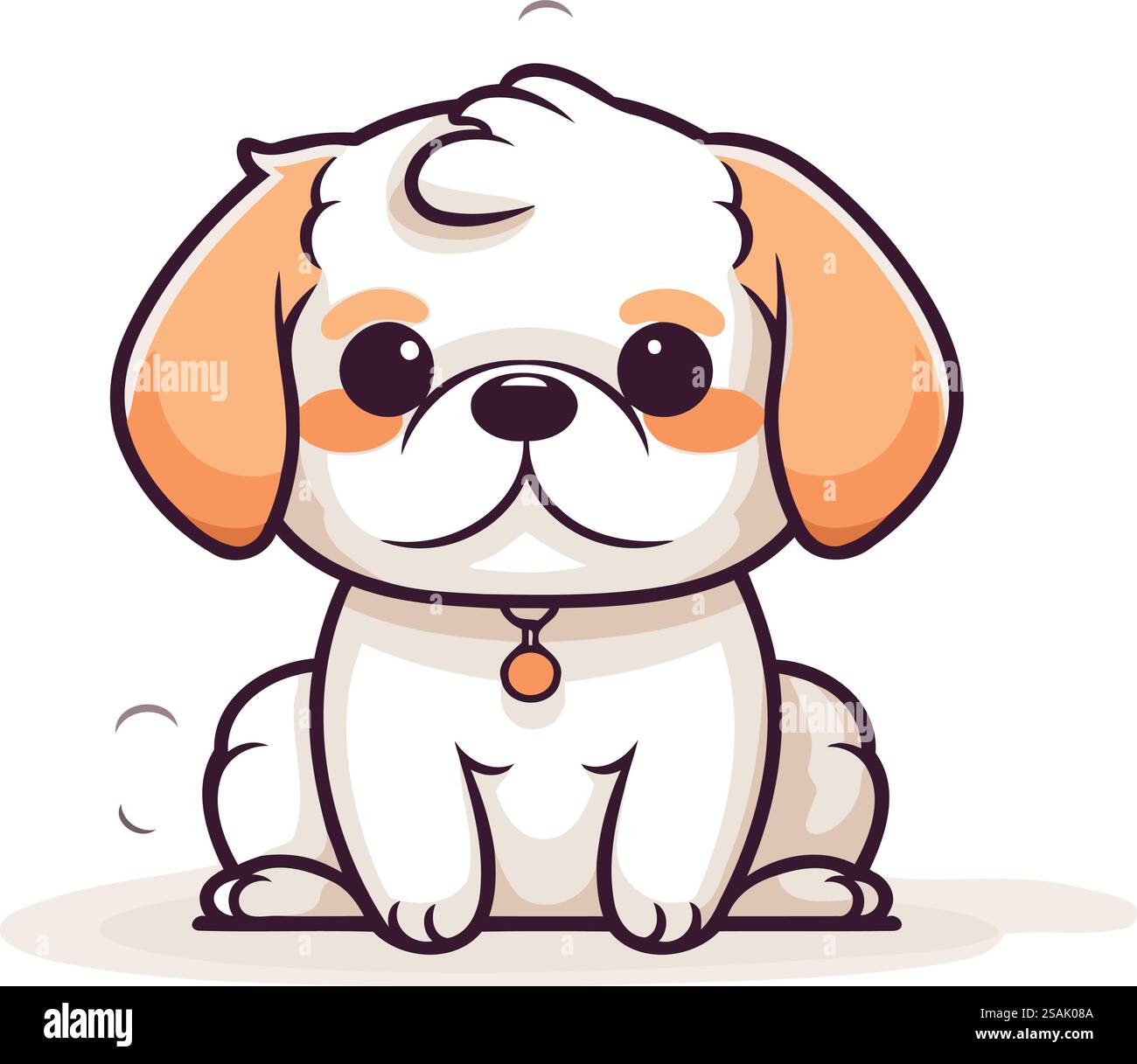 Cute cartoon dog. Vector illustration isolated on a white background ...
