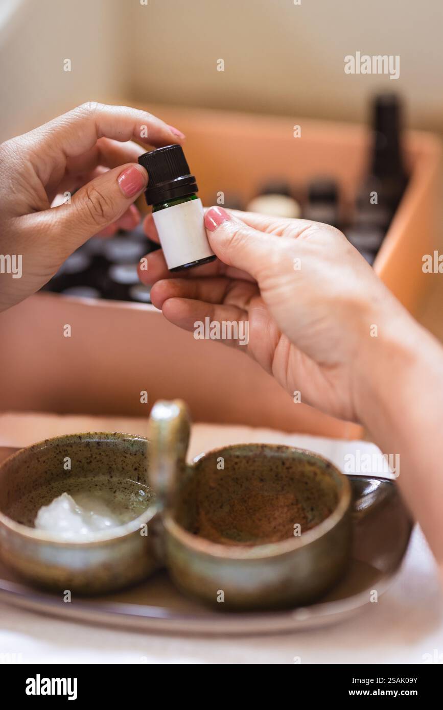 Close-up shots of an Ayurveda massage, focusing on different body parts ...