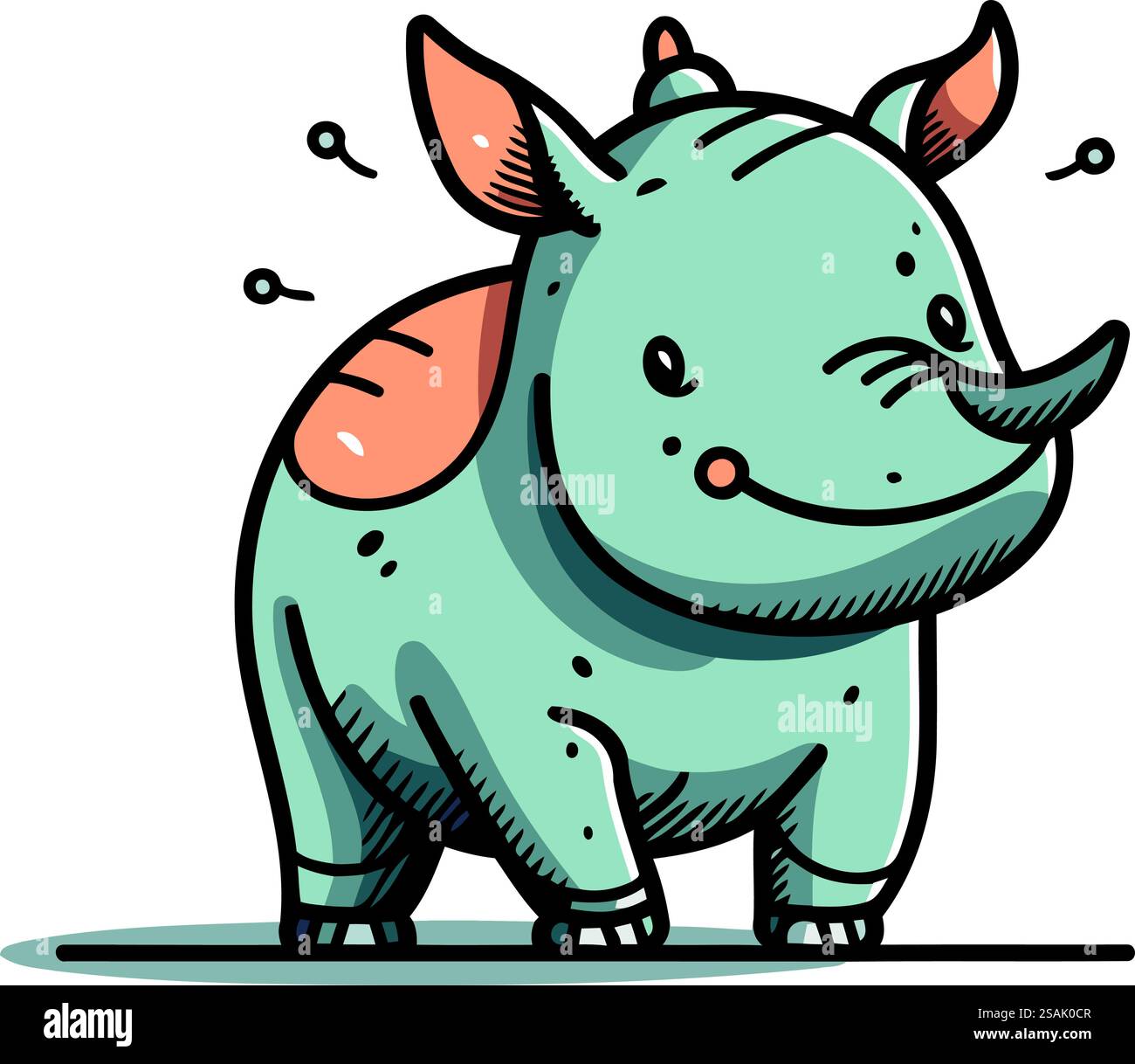 Cartoon rhinoceros. Vector illustration for your design Stock Vector ...
