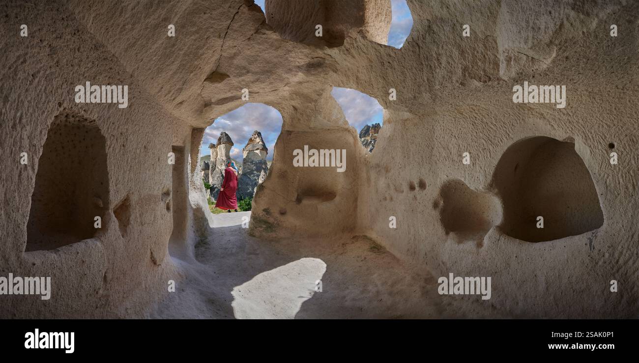 Interior room of Aynali Kilise, a cave church complex, built during ...