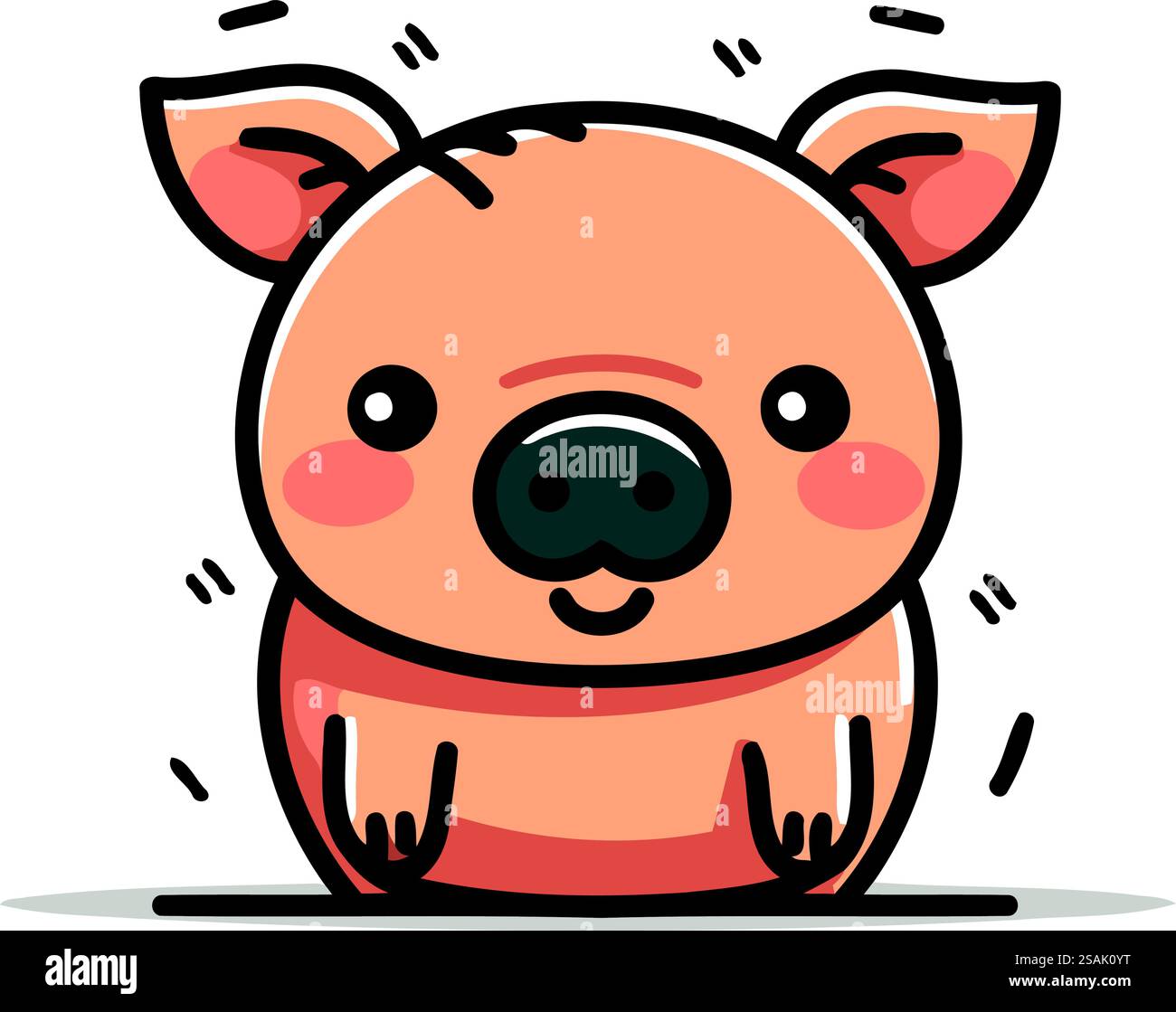 Cute piggy cartoon vector illustration. Cute pig character Stock Vector ...