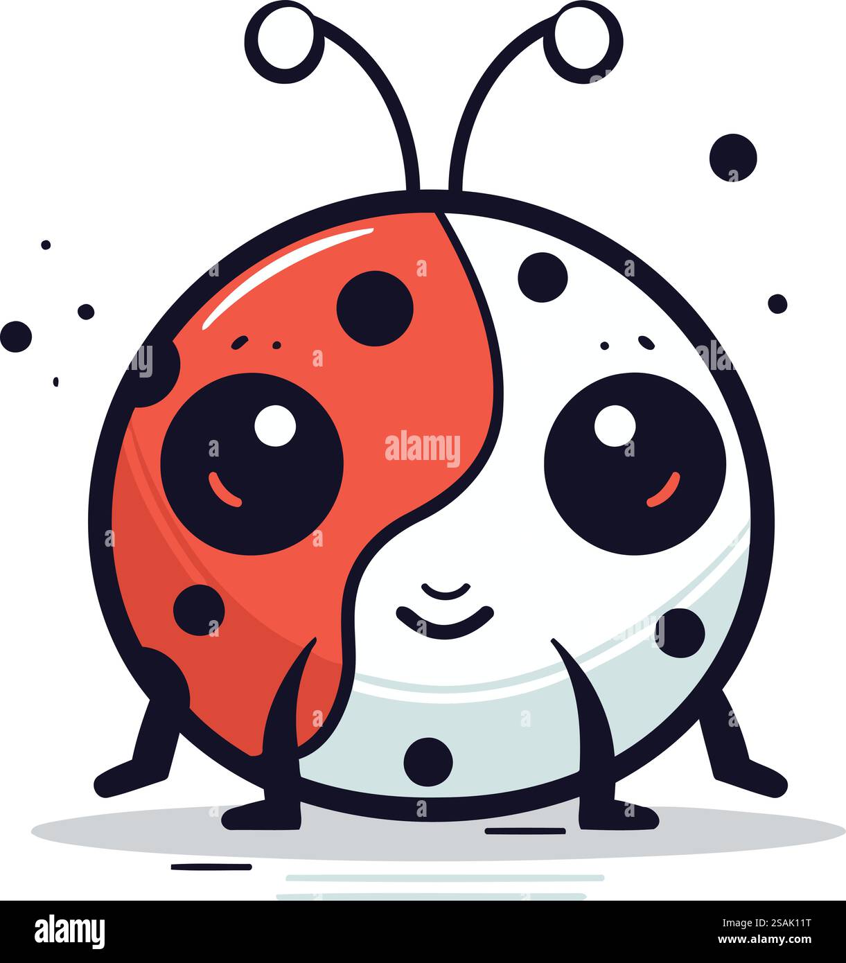 Cute ladybug cartoon character. Vector illustration in flat design ...