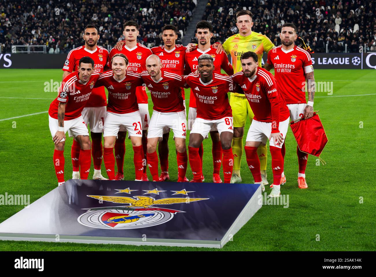 Turin, Italy. 29 January 2025. Players of SL Benfica pose for a team ...