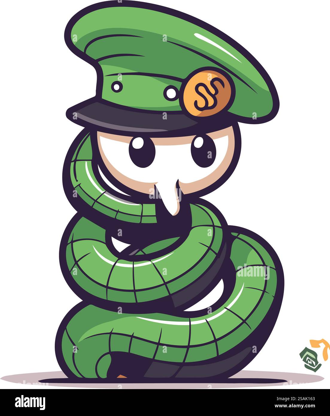 Cute snake in the form of a police officer. Vector illustration Stock ...