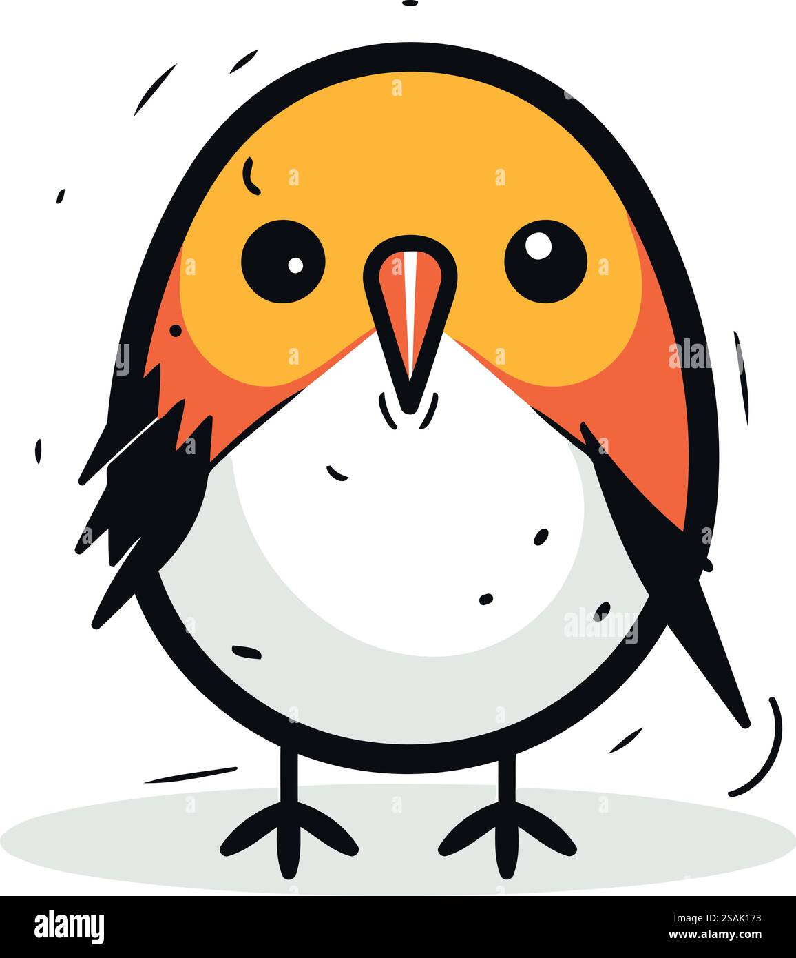 Cute cartoon robin. Isolated on white background. Vector illustration ...