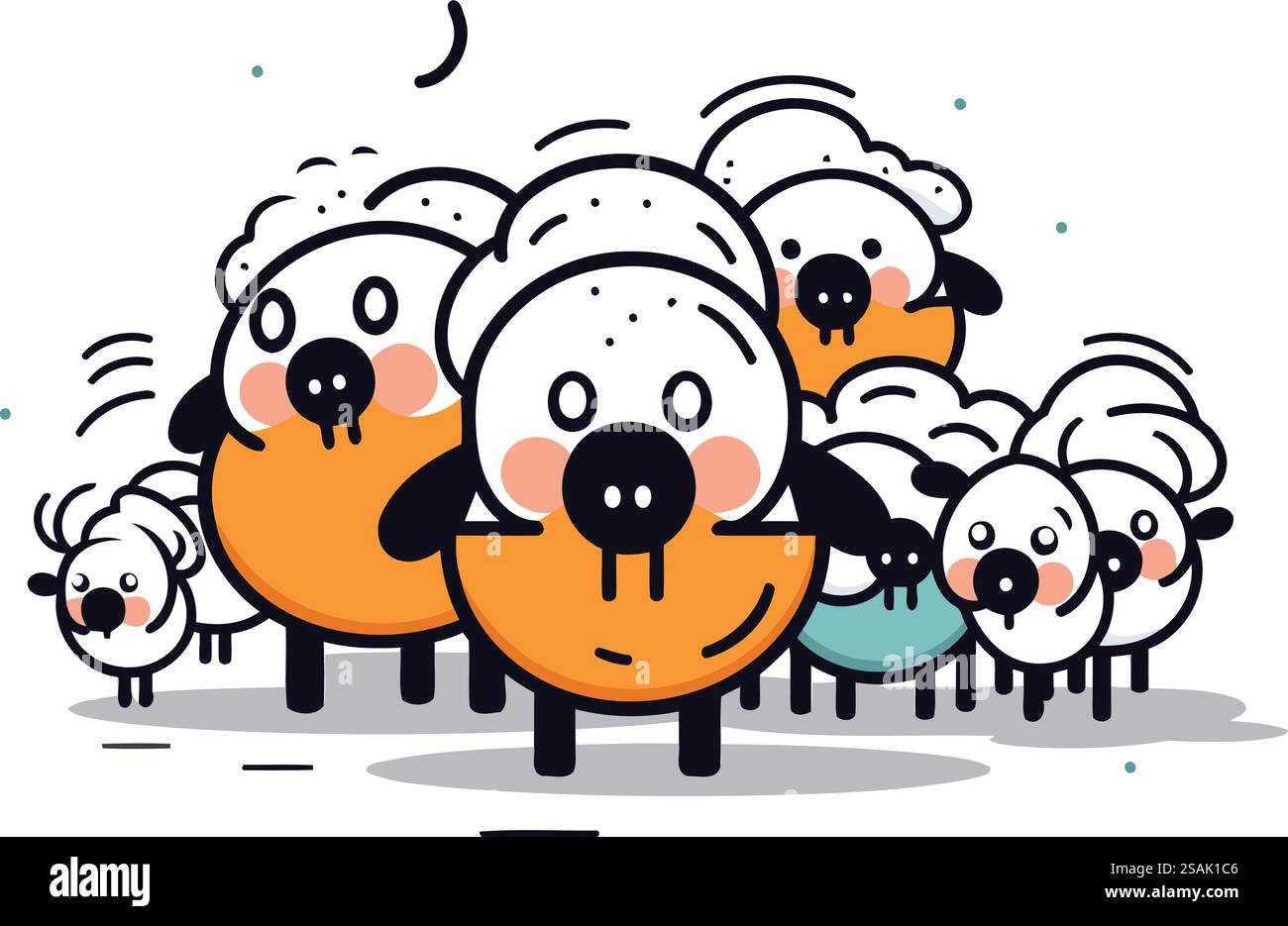 Cute sheep cartoon vector illustration. Cute farm animal character ...