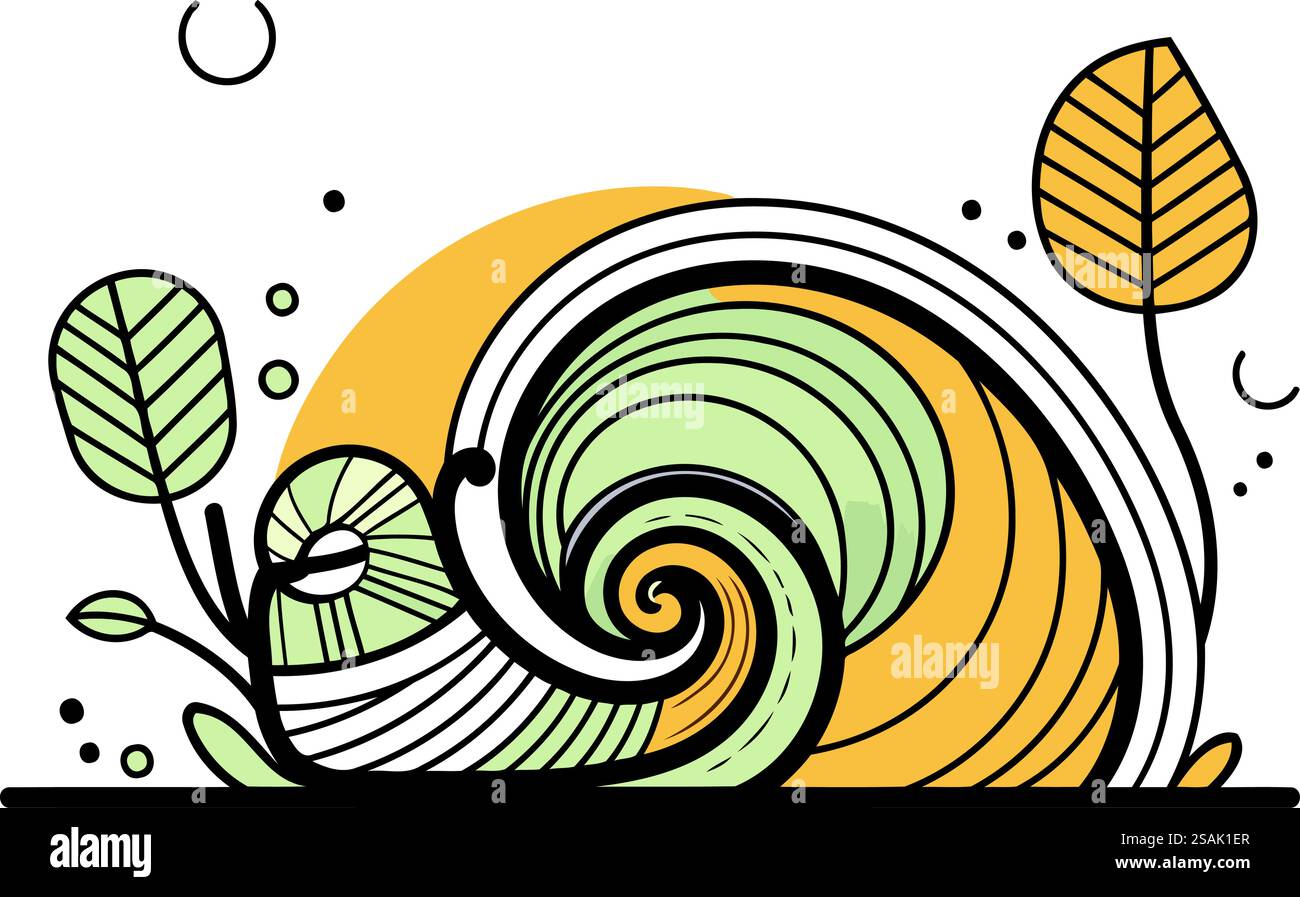 Hand drawn vector abstract graphic scandinavian illustration with ...