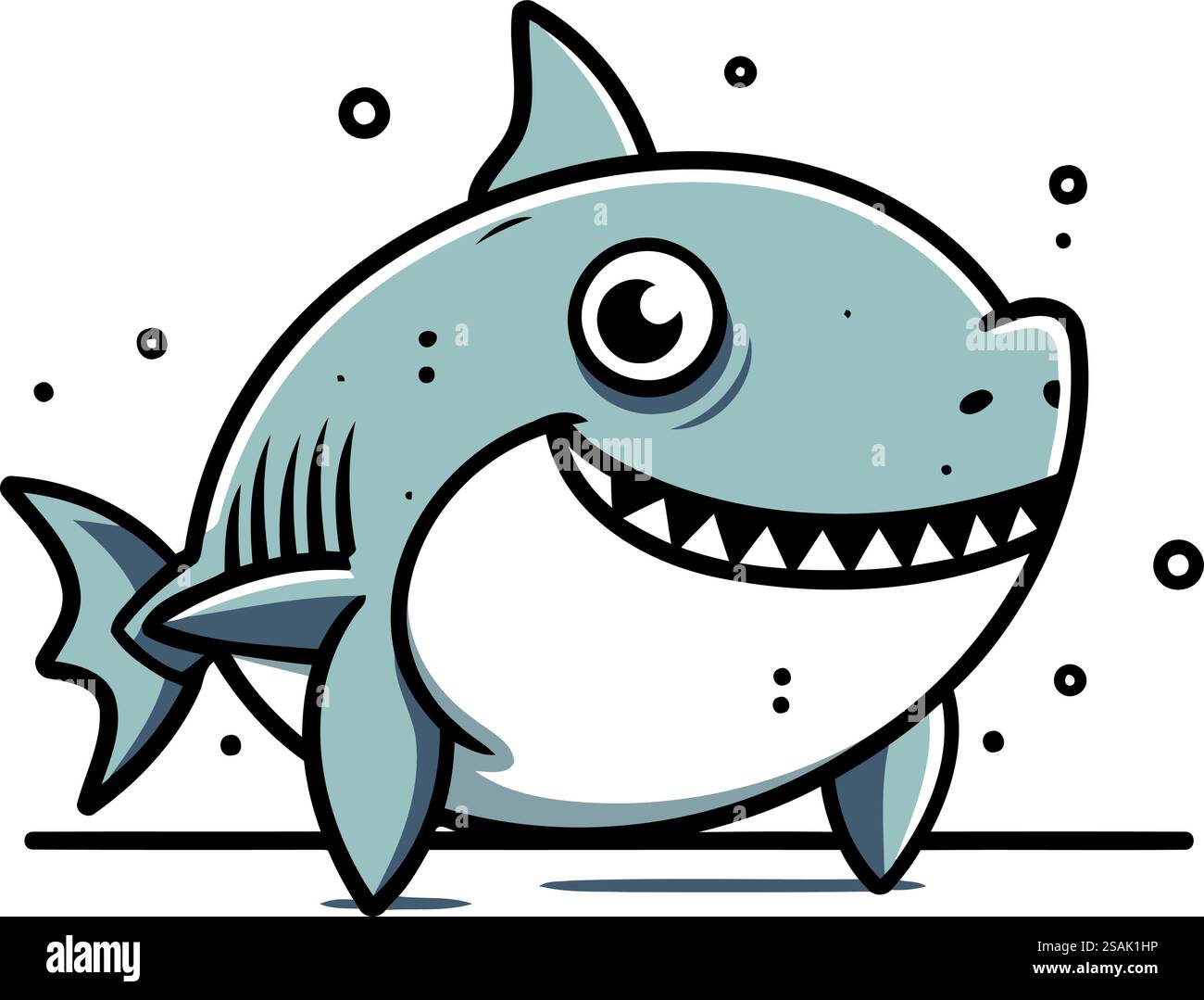 Cartoon shark. Vector illustration. Isolated on white background Stock ...