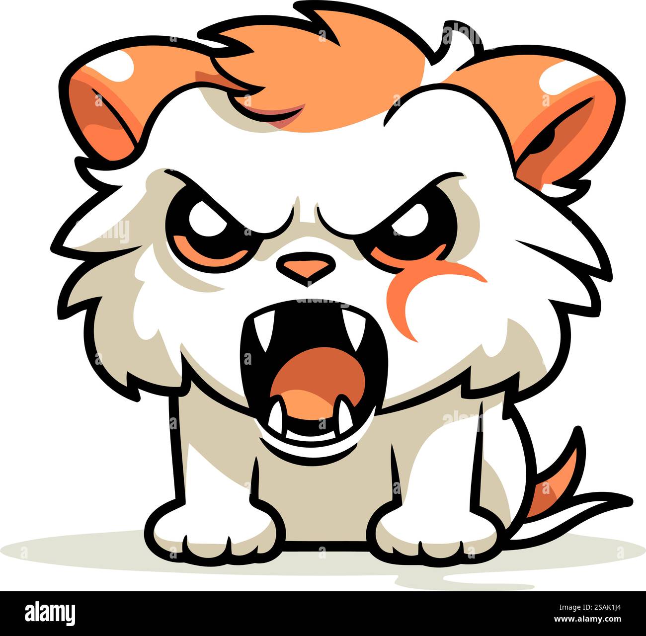Angry cartoon dog. Vector illustration isolated on a white background ...