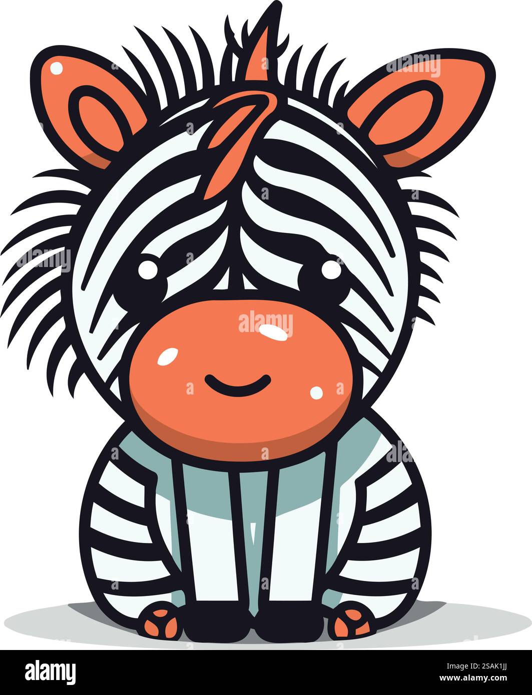 Cute Zebra Mascot Character Vector. Cartoon Animal Illustration Stock ...
