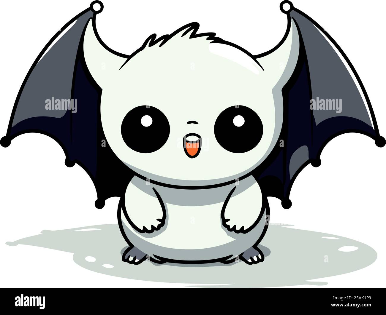Cute Bat Cartoon Mascot Character. Vector Illustration Stock Vector ...