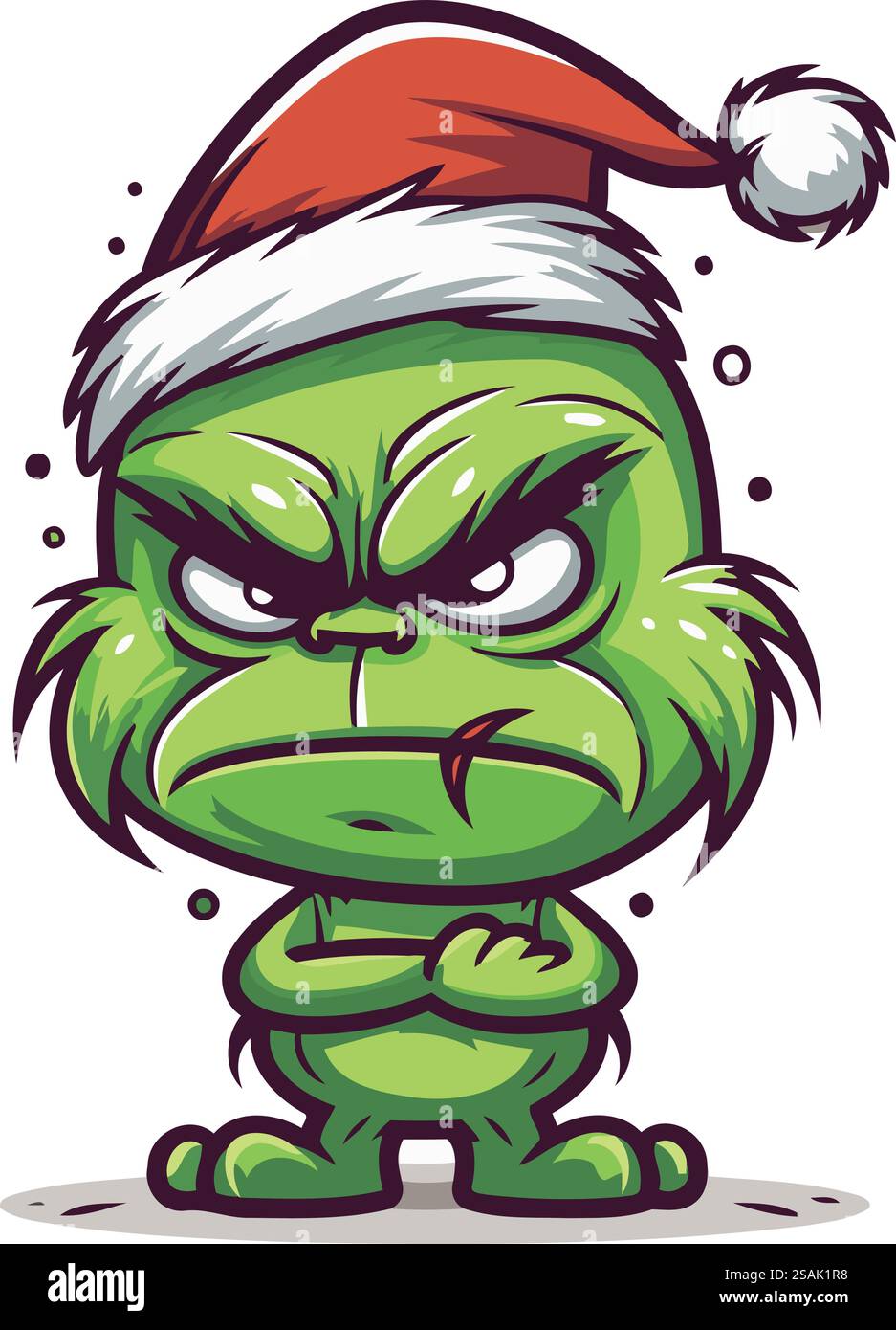 Cartoon monster with santa claus hat. Vector illustration Stock Vector ...