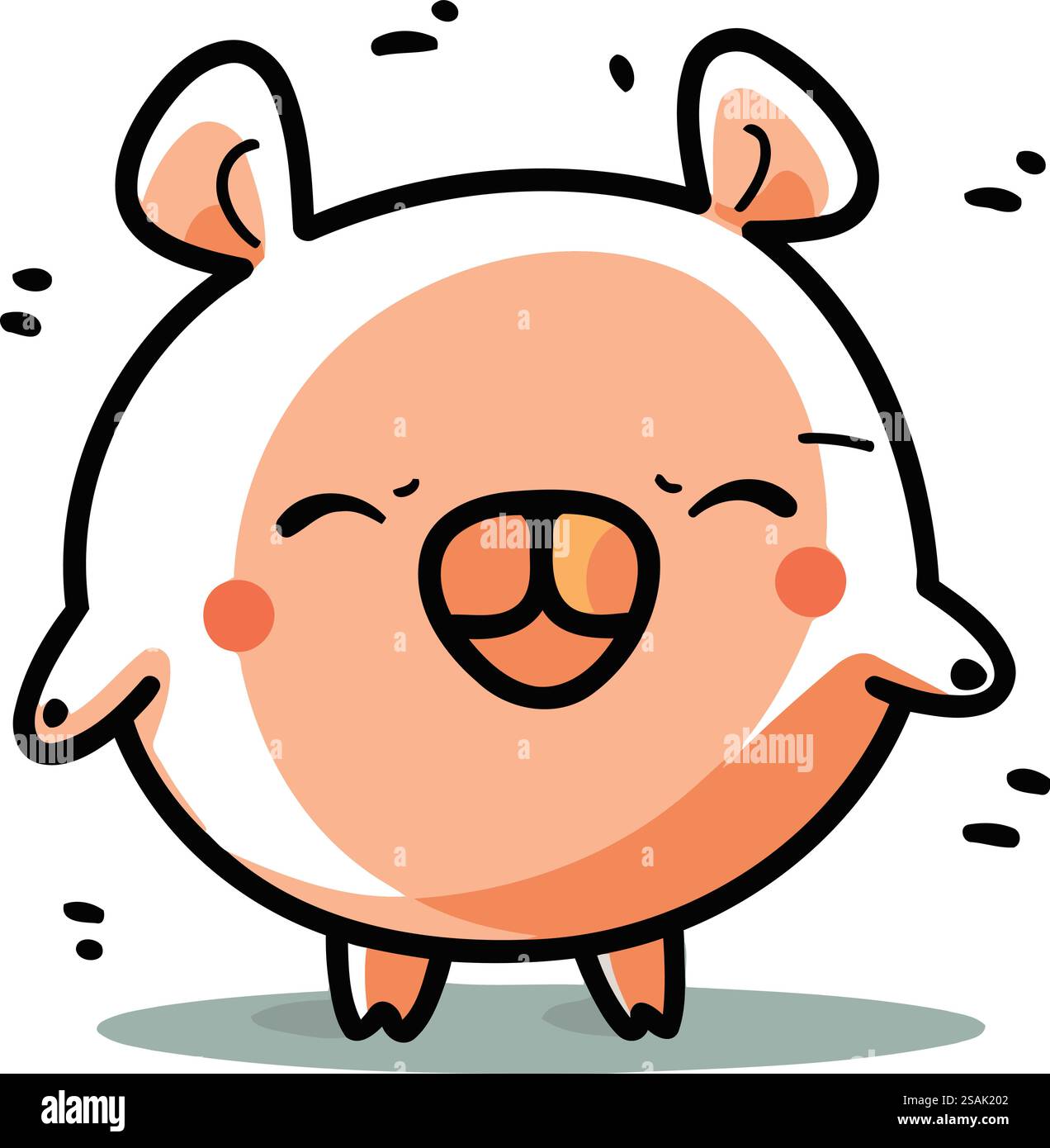 Cute Pig Cartoon Mascot Character. Vector Illustration Stock Vector ...