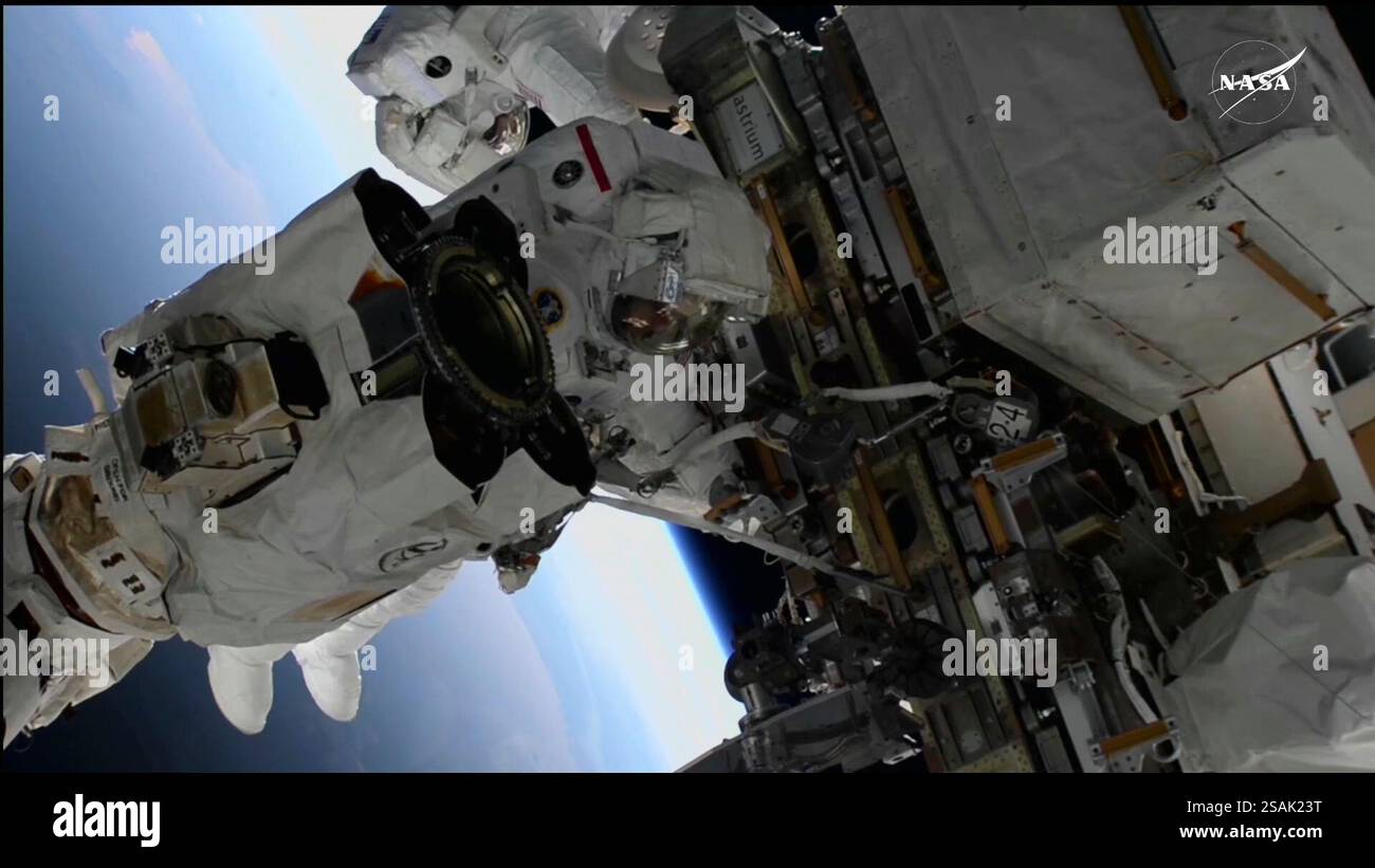 In this image, made from NASA TV, US astronauts Suni Williams ...