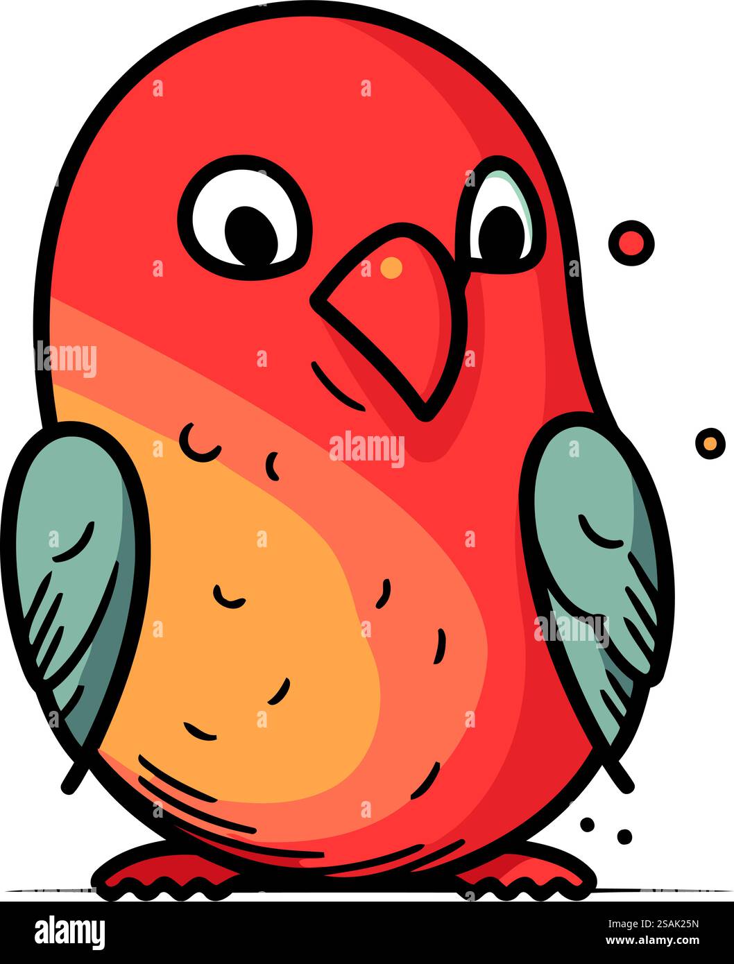 Cute red parrot. Vector illustration isolated on white background Stock ...