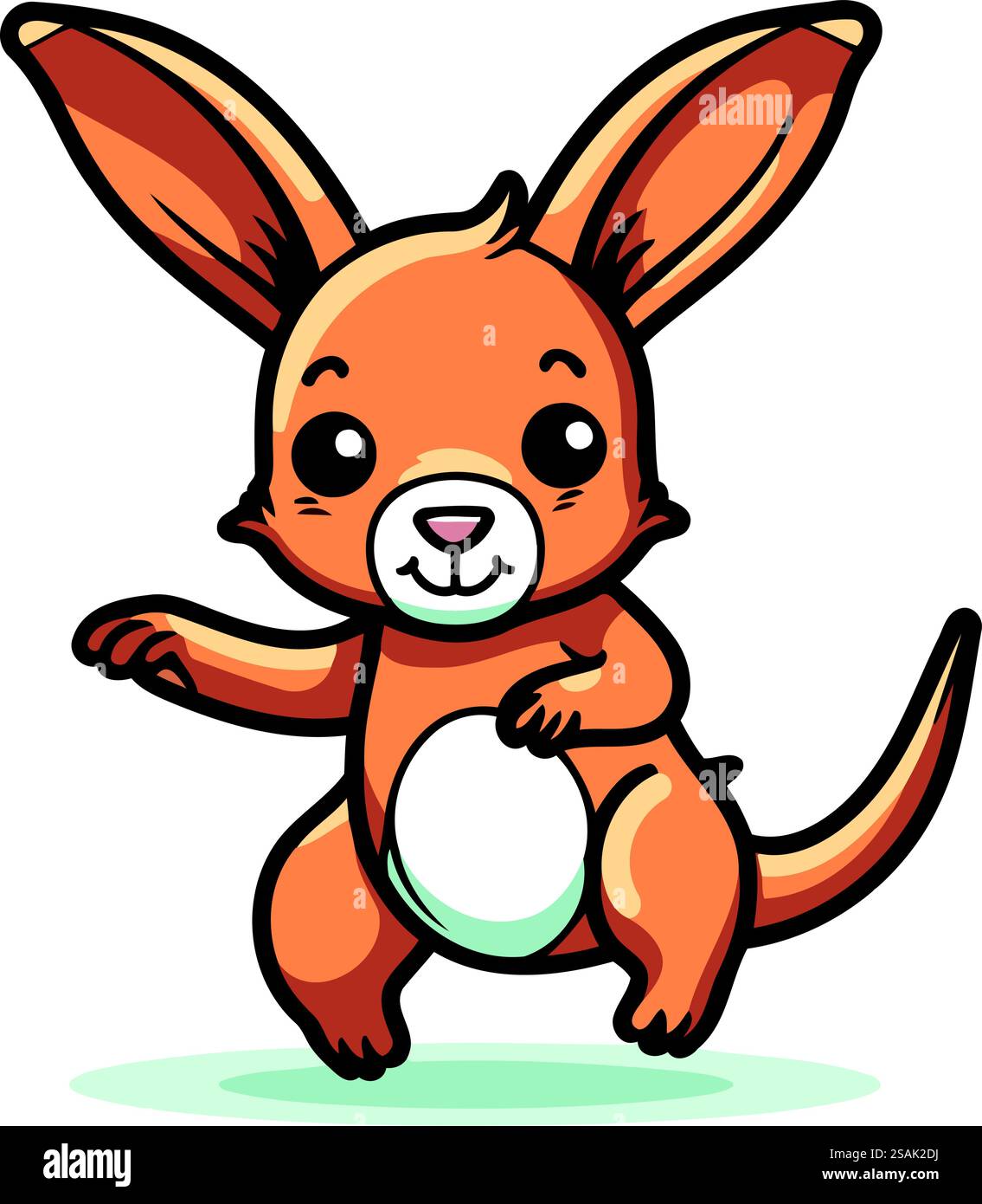 Cute cartoon kangaroo with a ball. Vector illustration Stock Vector ...