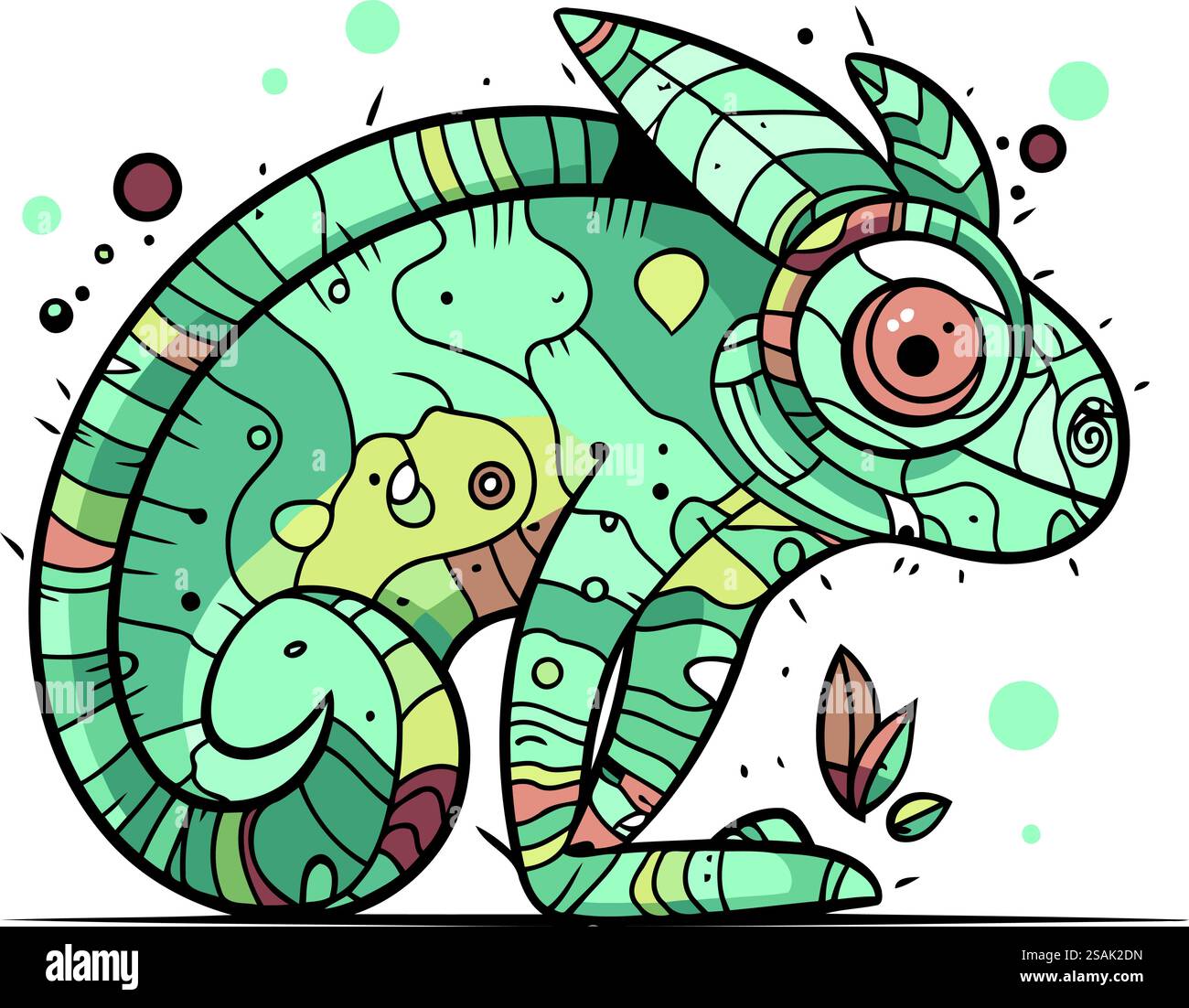 Cute cartoon chameleon. Vector illustration for your design Stock ...