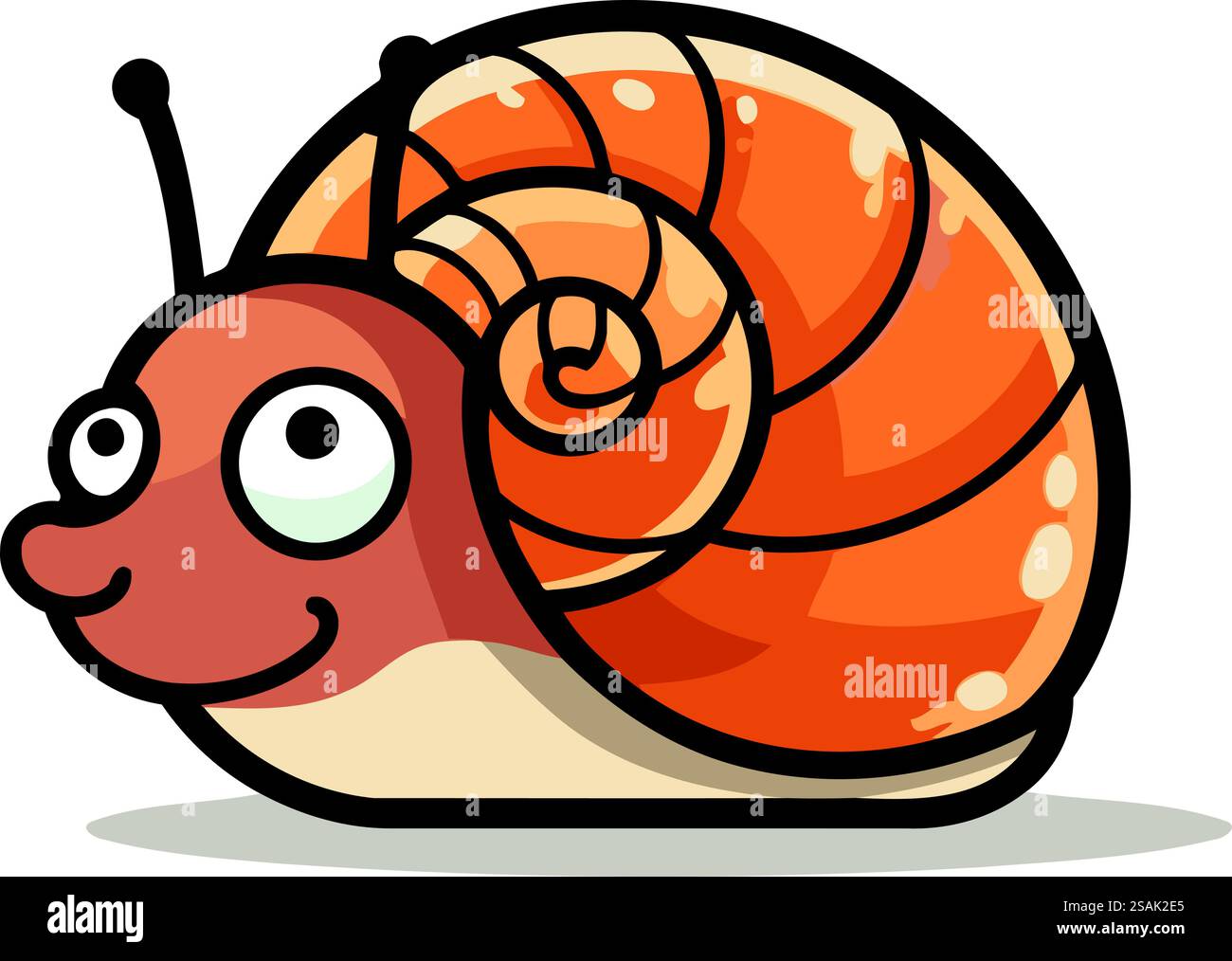 Cute cartoon snail. Vector illustration. Isolated on white background ...