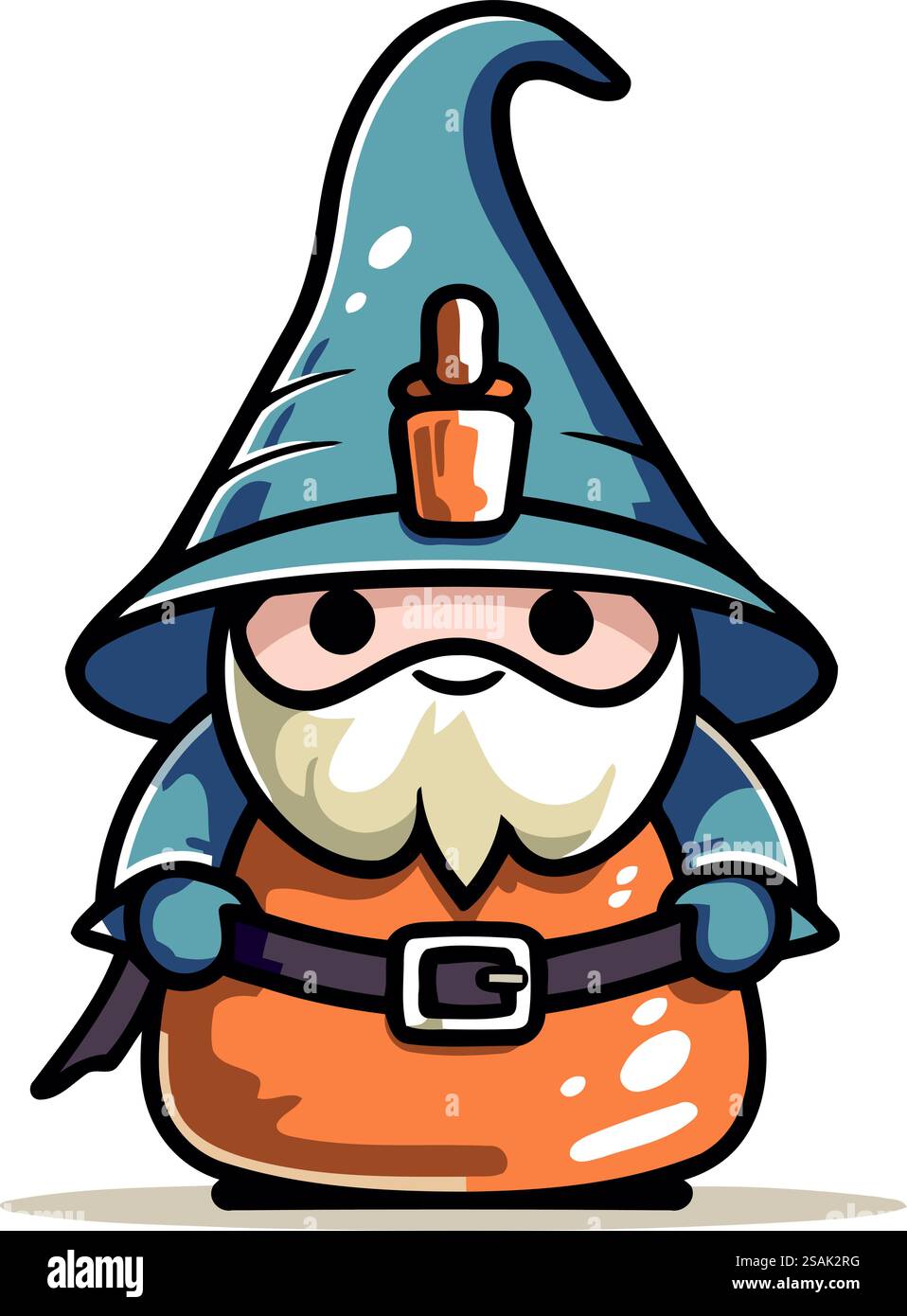 Cute Cartoon Wizard Wearing a Halloween Costume Vector Illustration ...