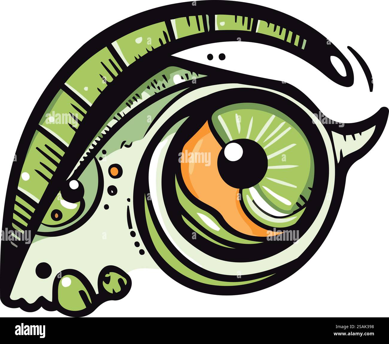 Vector illustration of eye. Cartoon style. Hand drawn. Vector ...