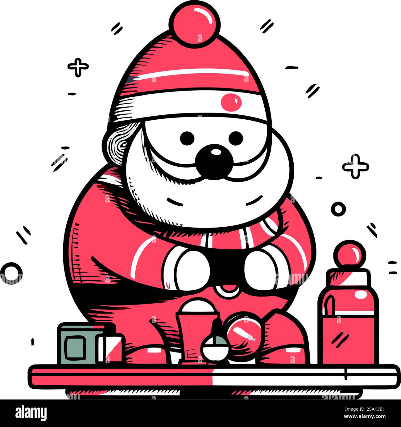 Cute santa claus playing Stock Vector Images - Alamy