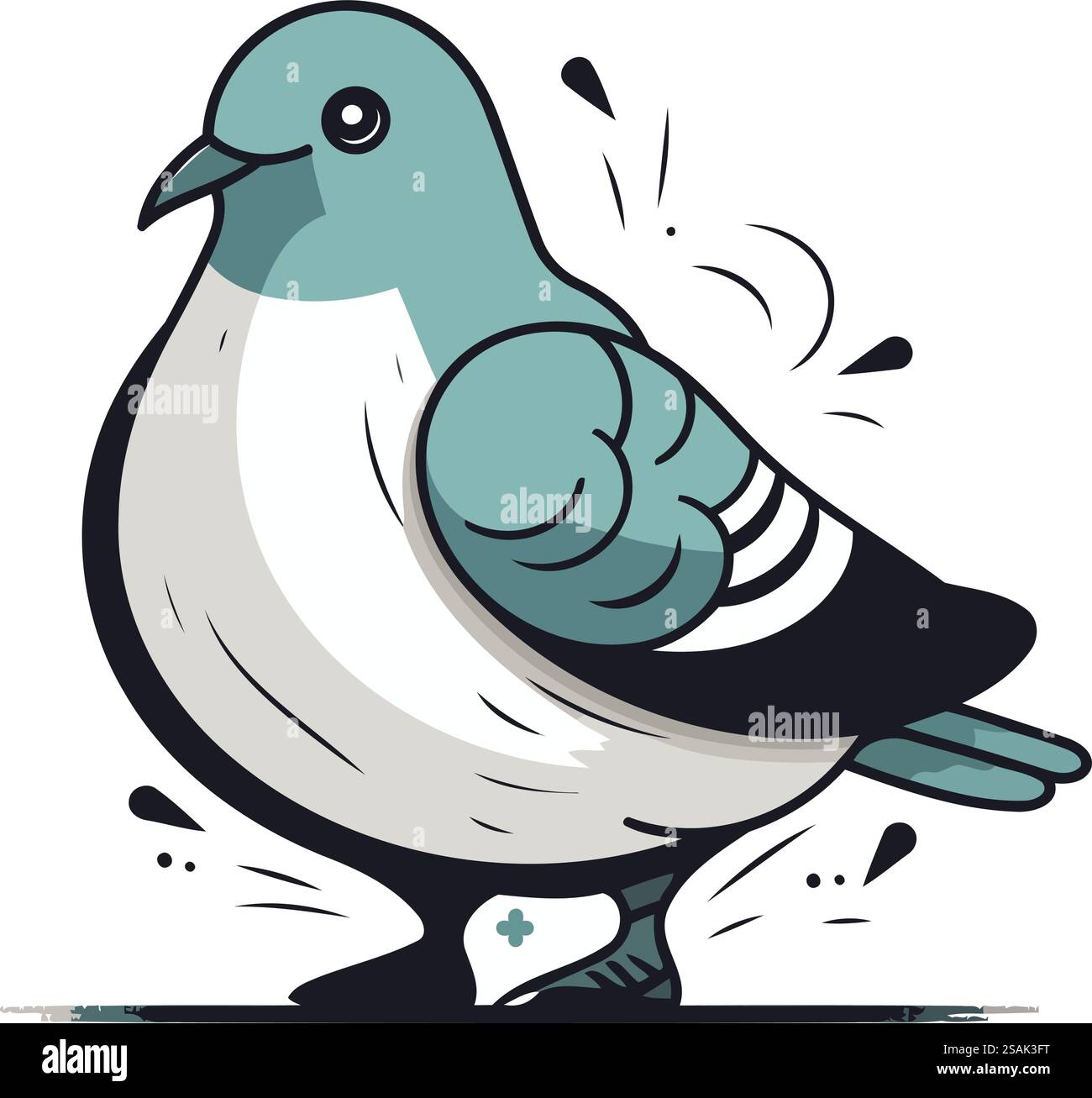 Pigeon on a white background. Hand drawn vector illustration Stock ...