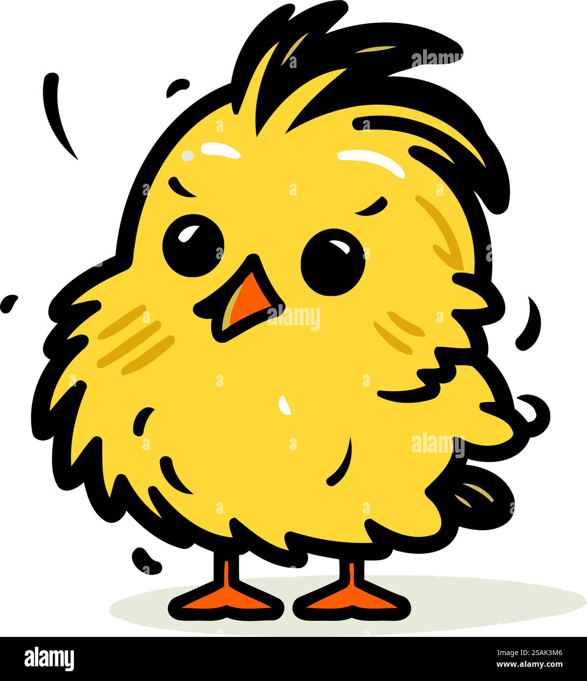 Cute Little Chick Vector Illustration Isolated On White Background ...