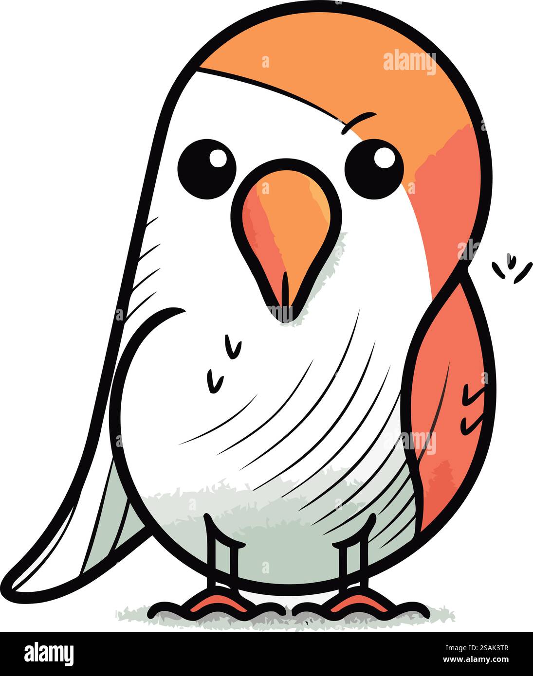 Illustration of cute bird on white background. Vector illustration in ...