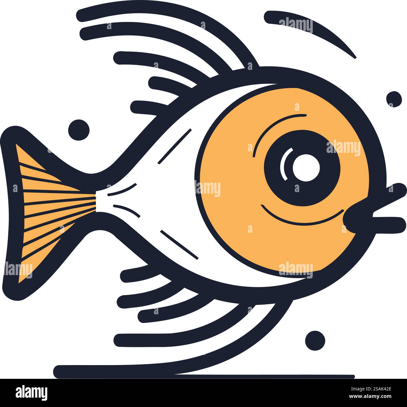 Fish icon. Vector illustration of a fish with eyes and mouth Stock ...