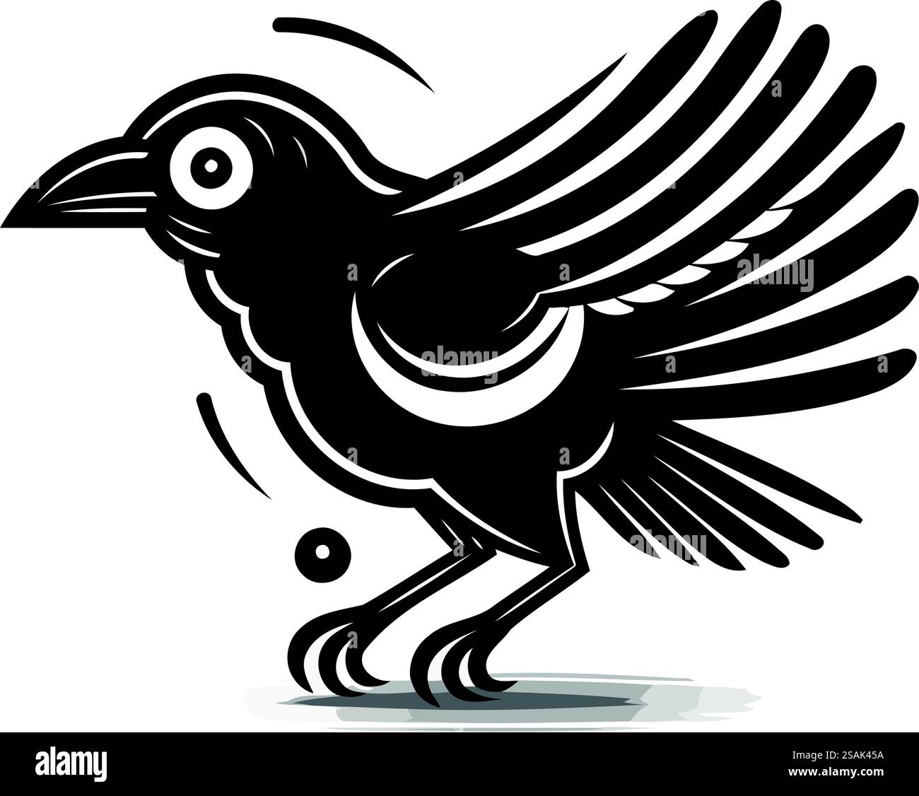 Crow. Vector illustration. Isolated on a white background Stock Vector ...