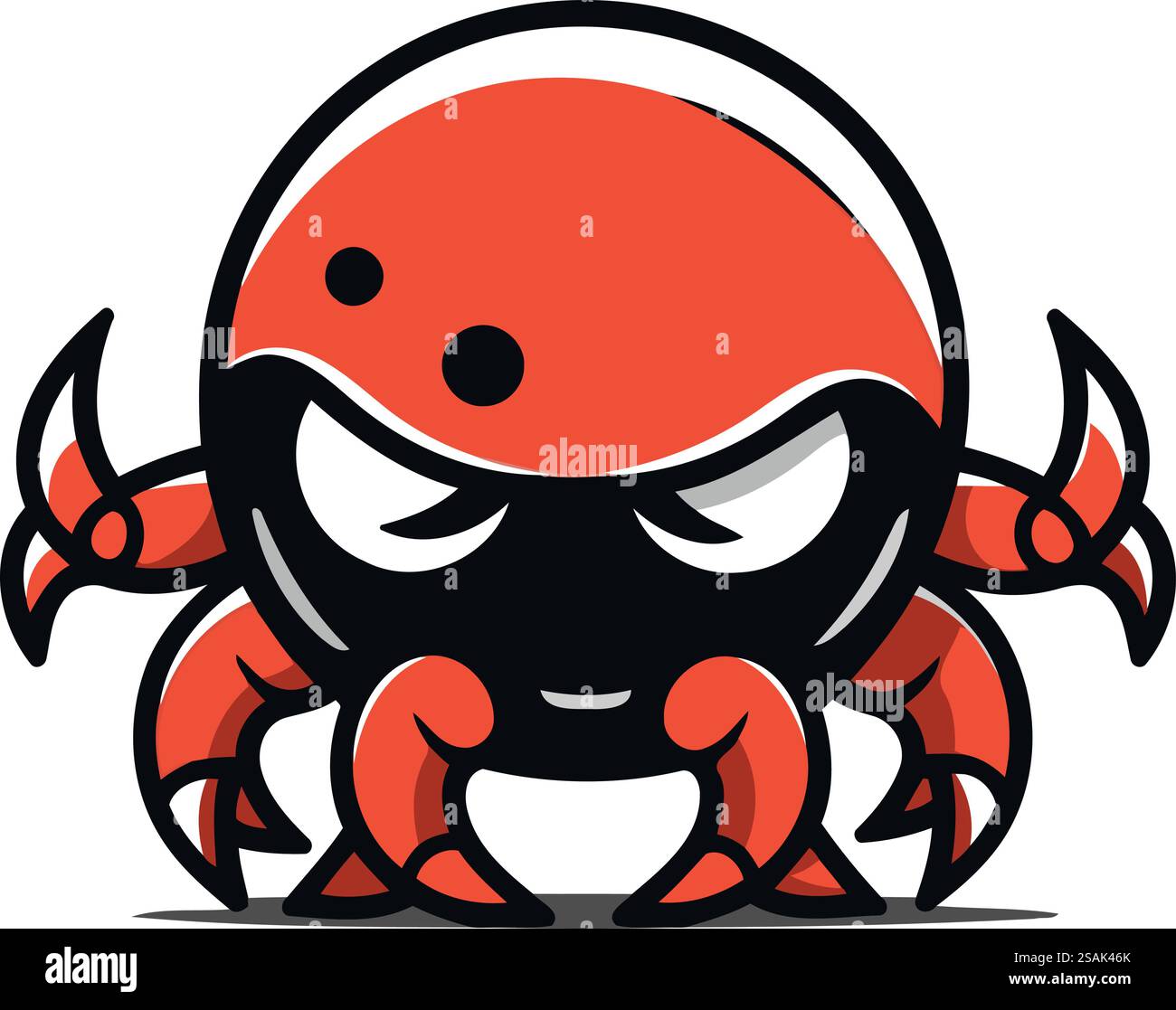 Crab cartoon mascot. Vector illustration of a red crab mascot Stock ...